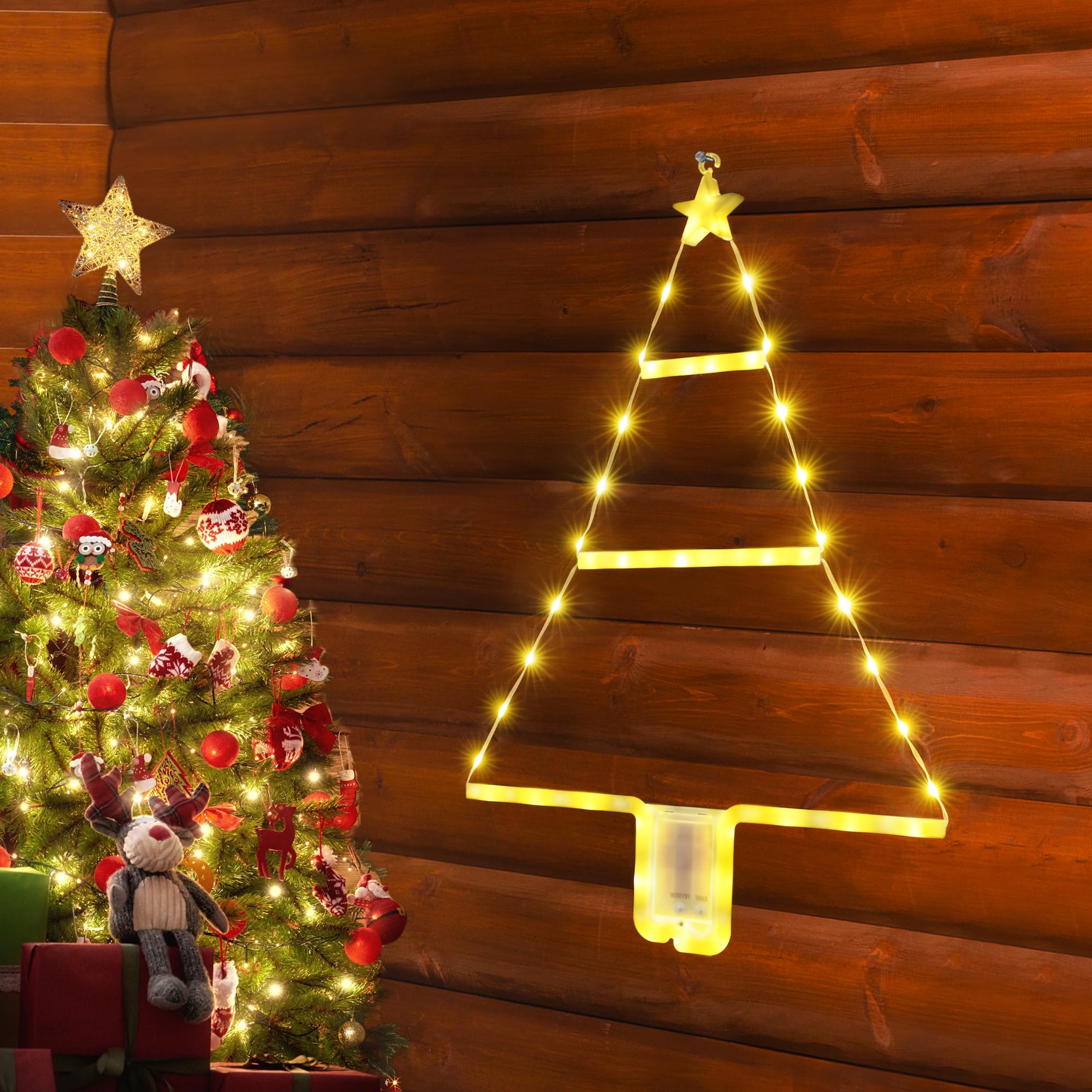 Amazon.com: Christmas Decorations Lights, 1.6ft Christmas LED Ladder ...