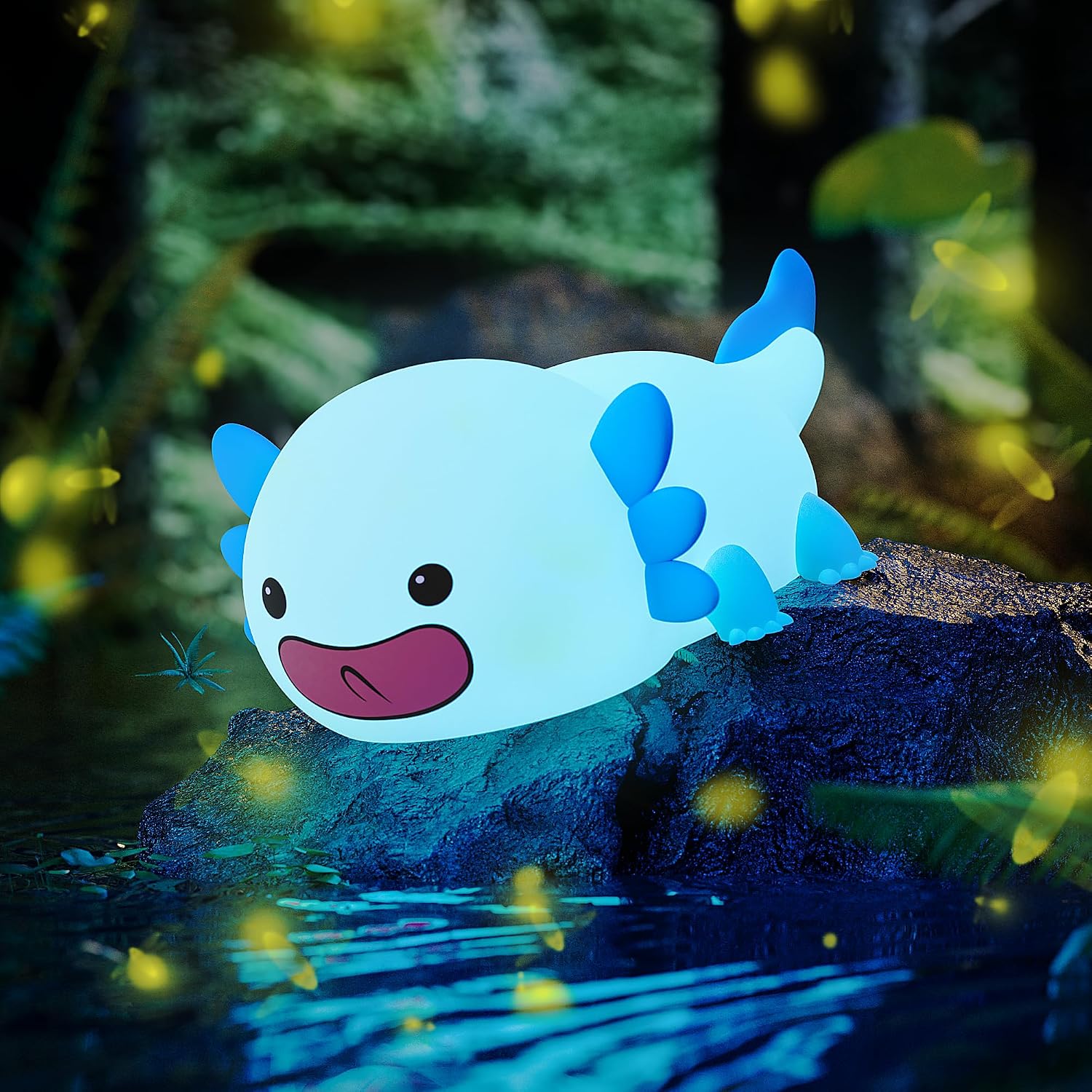 MUMUQ Axolotl Night Light, LED Cute Silicone Nursery Axolotl Nightlight ...