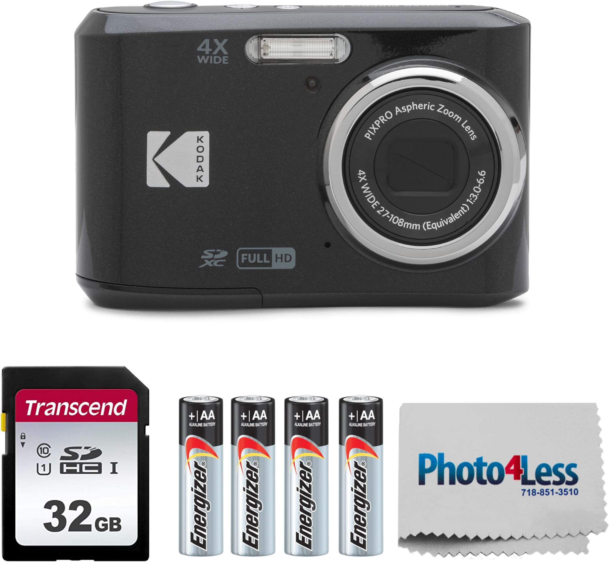 Amazon.com : Kodak PIXPRO FZ45 Friendly Zoom Digital Camera (Black ...