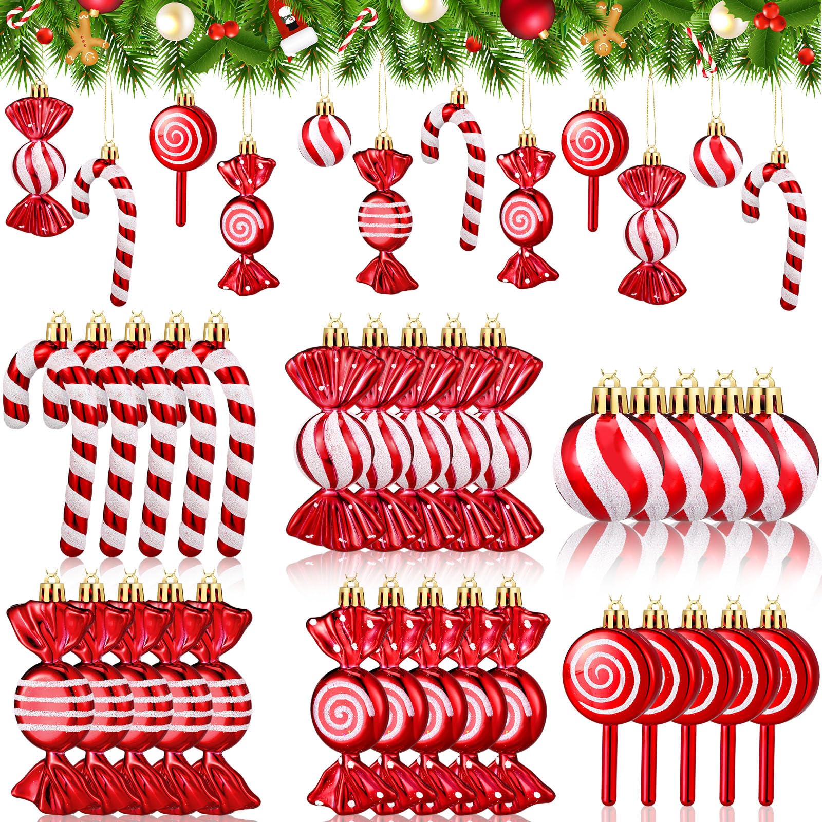 Amazon.com: Liliful Christmas Candy Ornament Set 30 Pcs Plastic ...