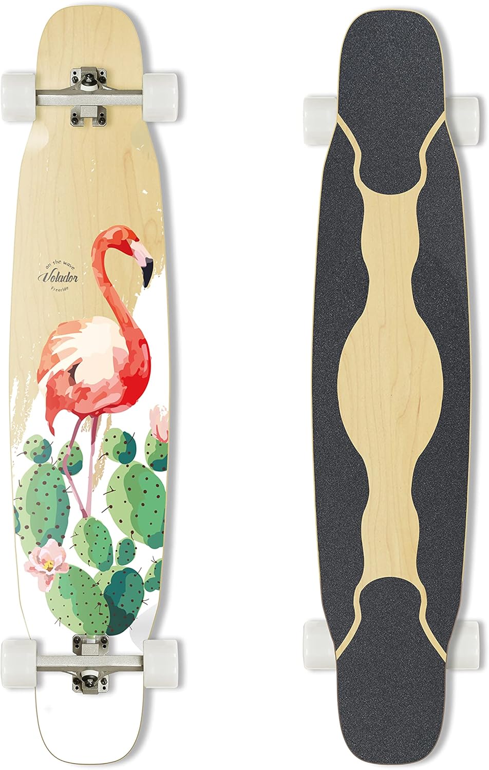 Amazon.com : Volador 46inch Dancing Longboard Maple Deck (Flamingo ...