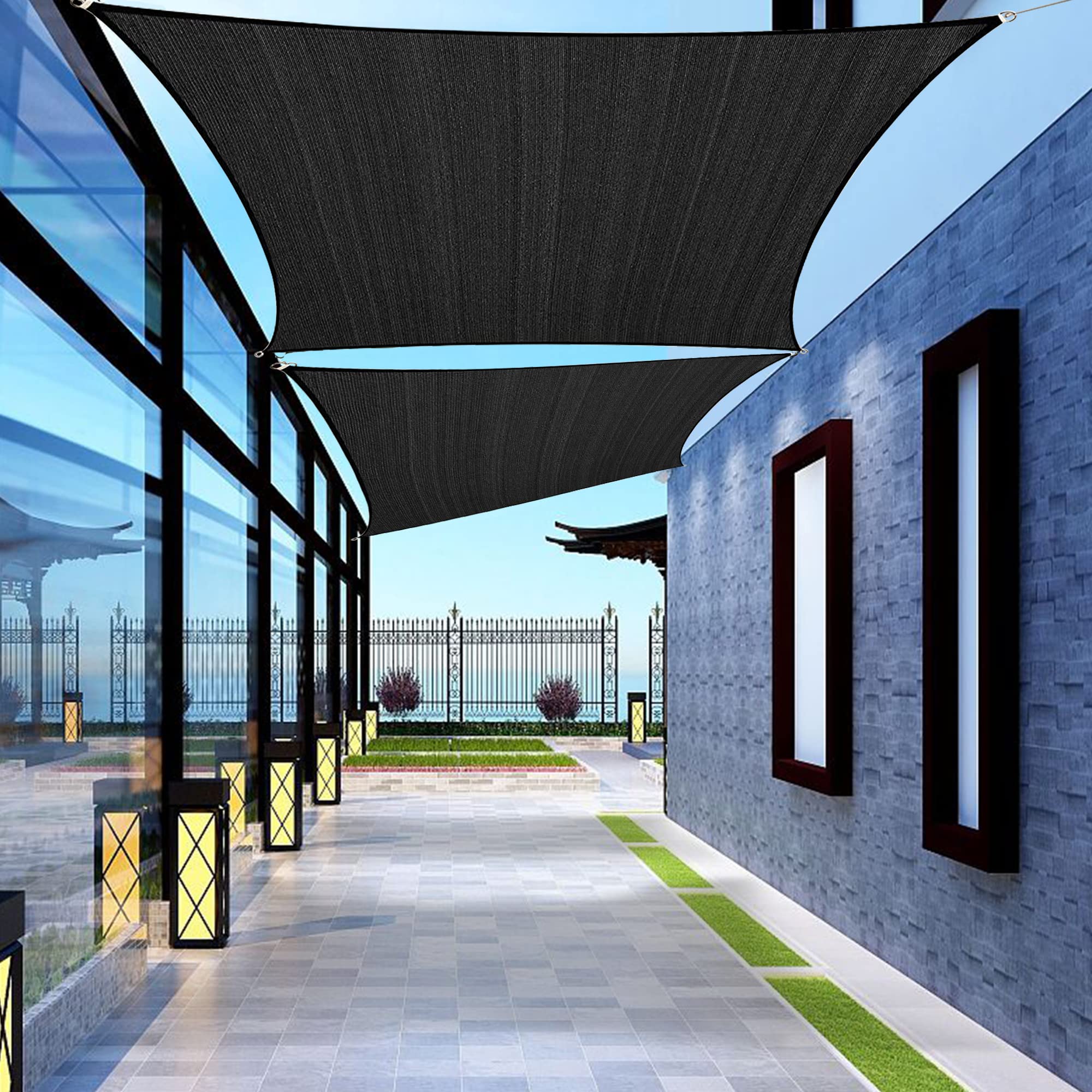 Amazon.com : SHADEWIZ Custom Size 5' x 8' Black Rectangle Sun Shade ...