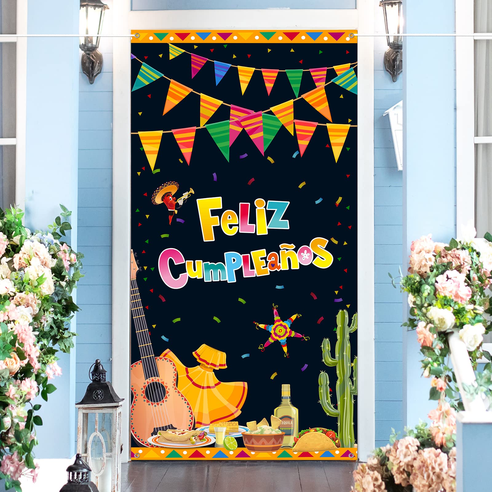 Amazon.com: RoadSea Feliz Cumpleaños Door Banner - Spanish Happy ...