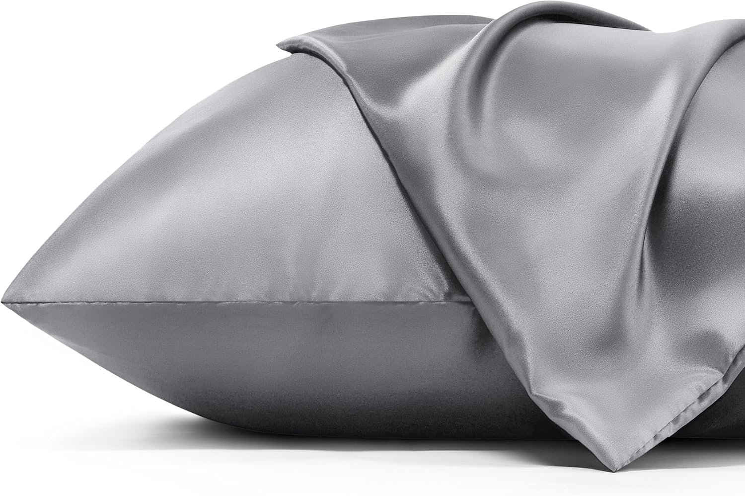 Amazon.com: Bedsure Satin Pillowcases for Hair and Skin - Drak Grey ...