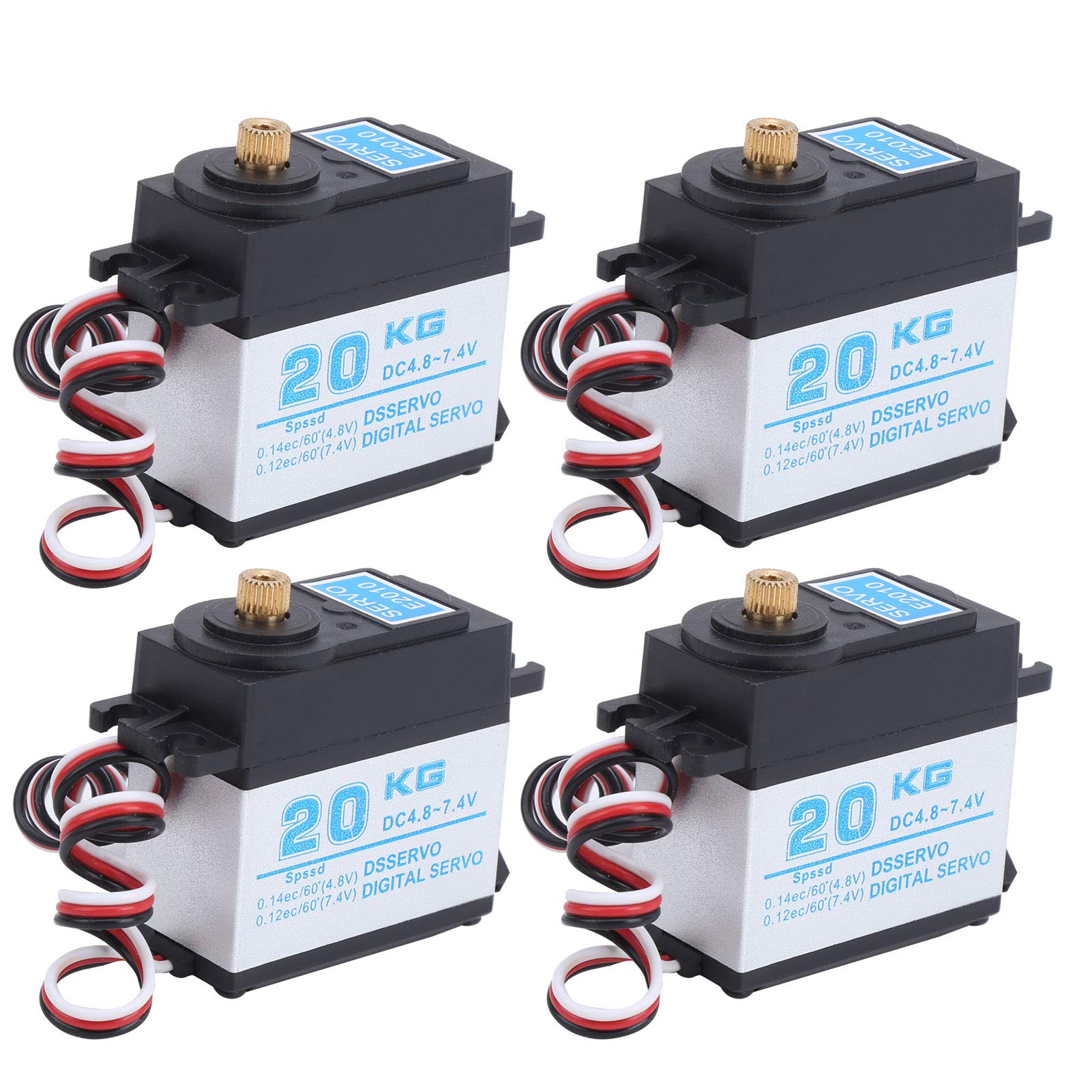 Amazon.com: RC Car Servo, 4Pcs/Set 20KG Metal Gear Digital Servo High ...