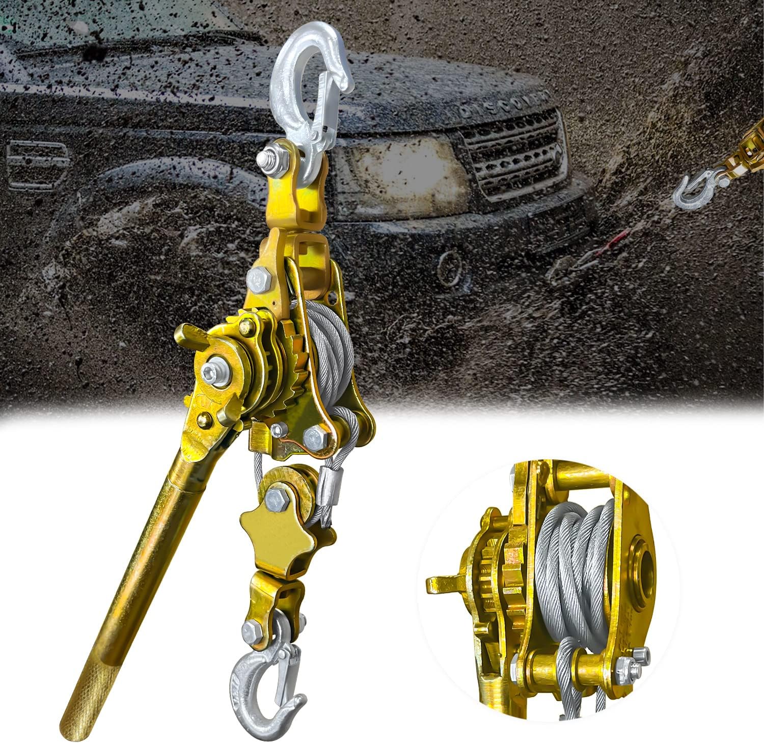 Amazon.com: Smileracing 5 Ton Hand Puller Heavy Duty Winch Pull Hoist ...