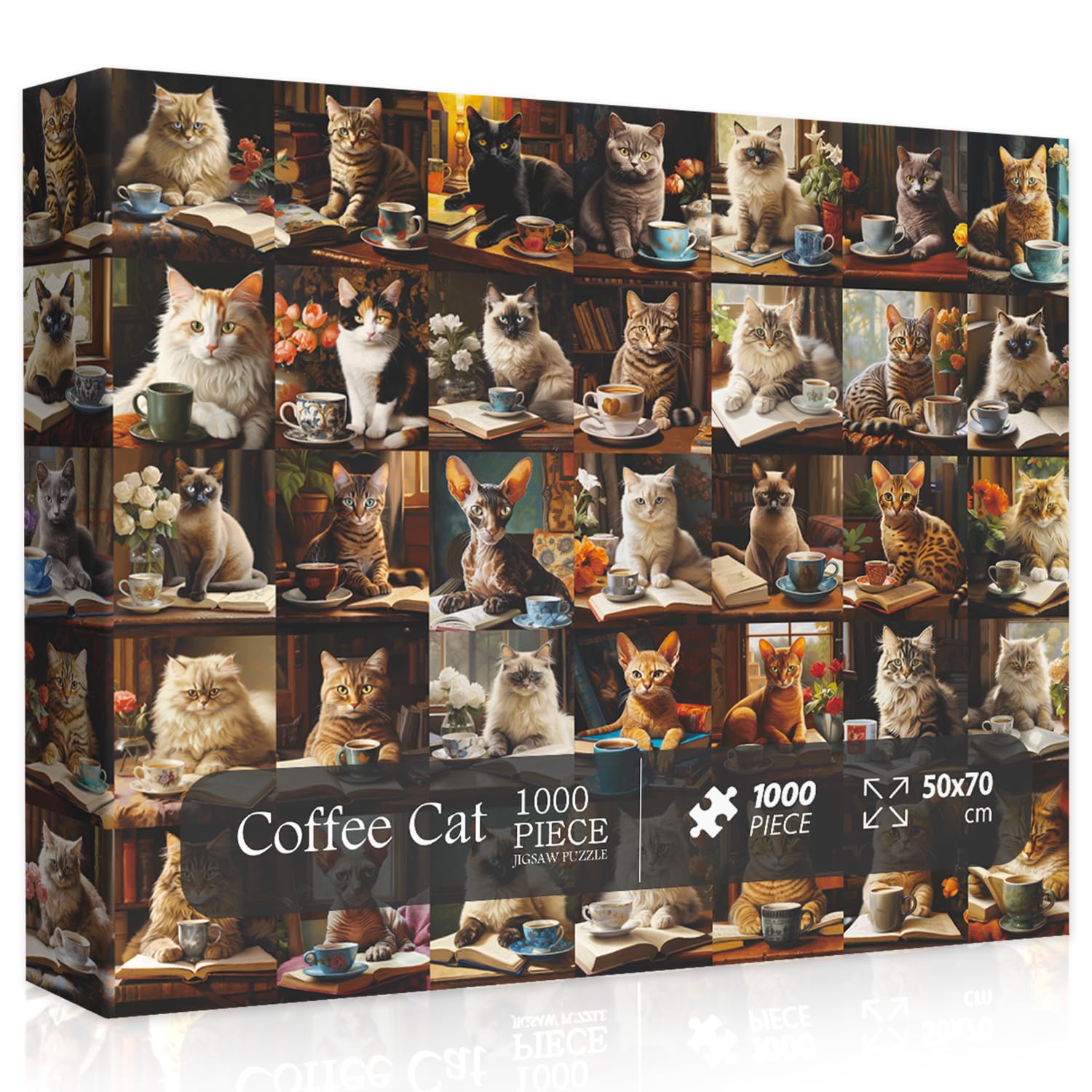 Amazon.com: Cat Puzzles for Adults 1000 Pieces and Up, Vintage Cat ...