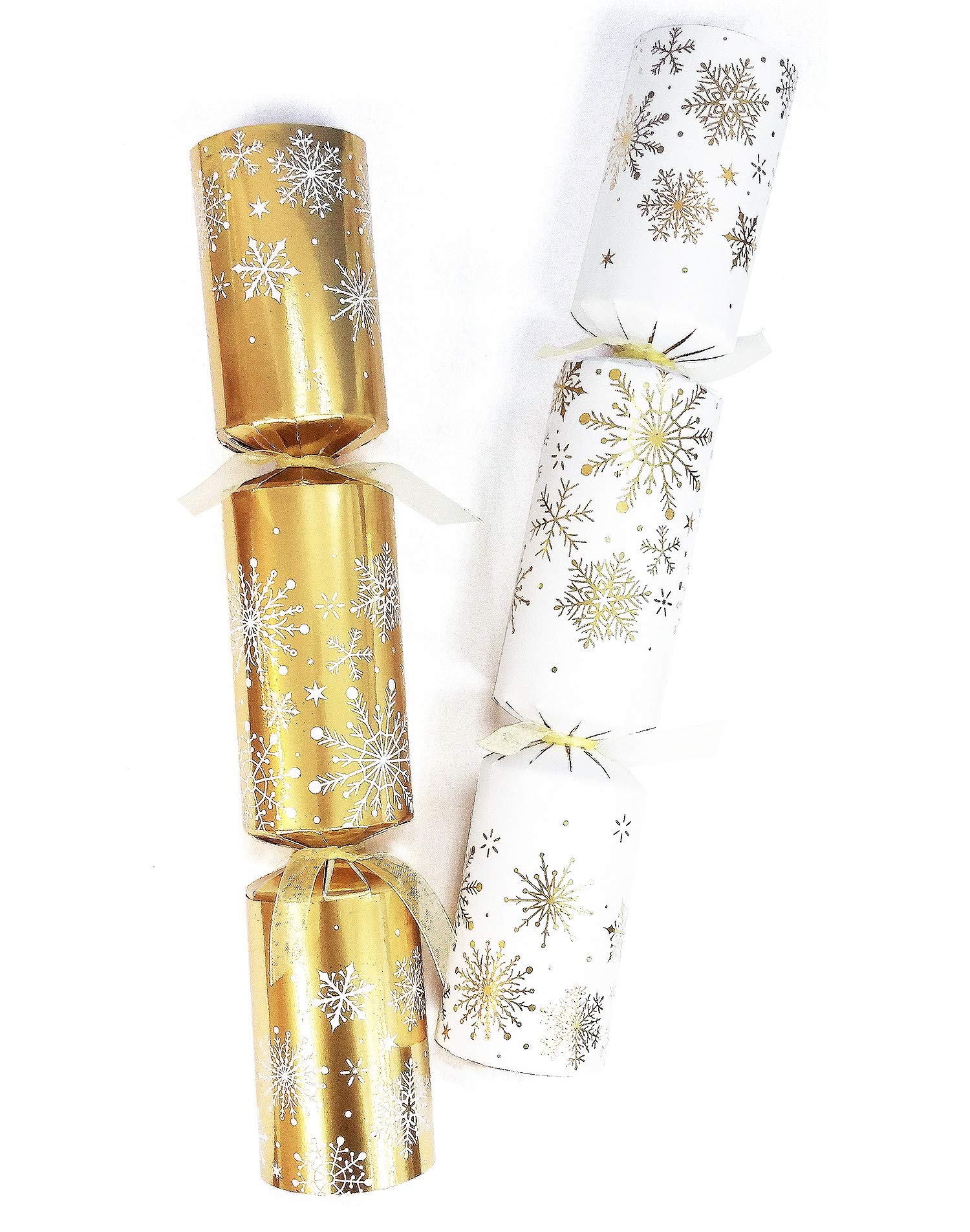 Diamond 50 x 12" Gold & Cream Snowflakes Catering Christmas Crackers ...