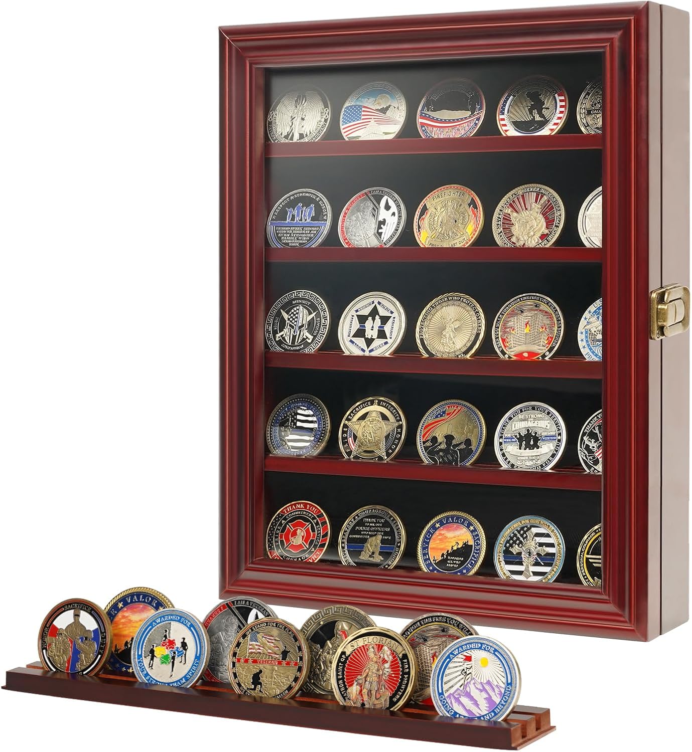 Amazon.com: Wooden Challenge Coin Holder Display Case with HD Tempered ...