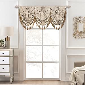Amazon.com: Loom and Mill Luxury Waterfall Valances for Windows ...
