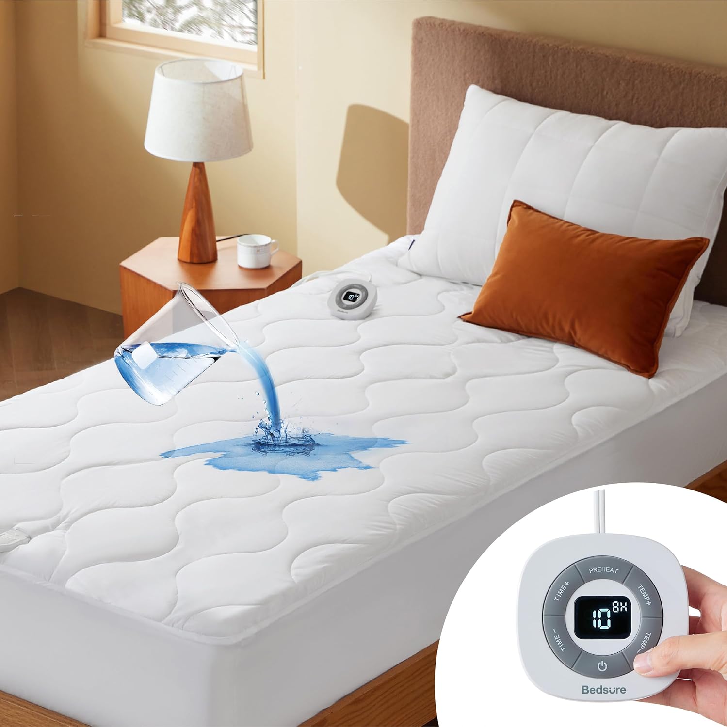 Amazon.com: Bedsure Waterproof Heated Mattress Pad Full Size - Quilted ...