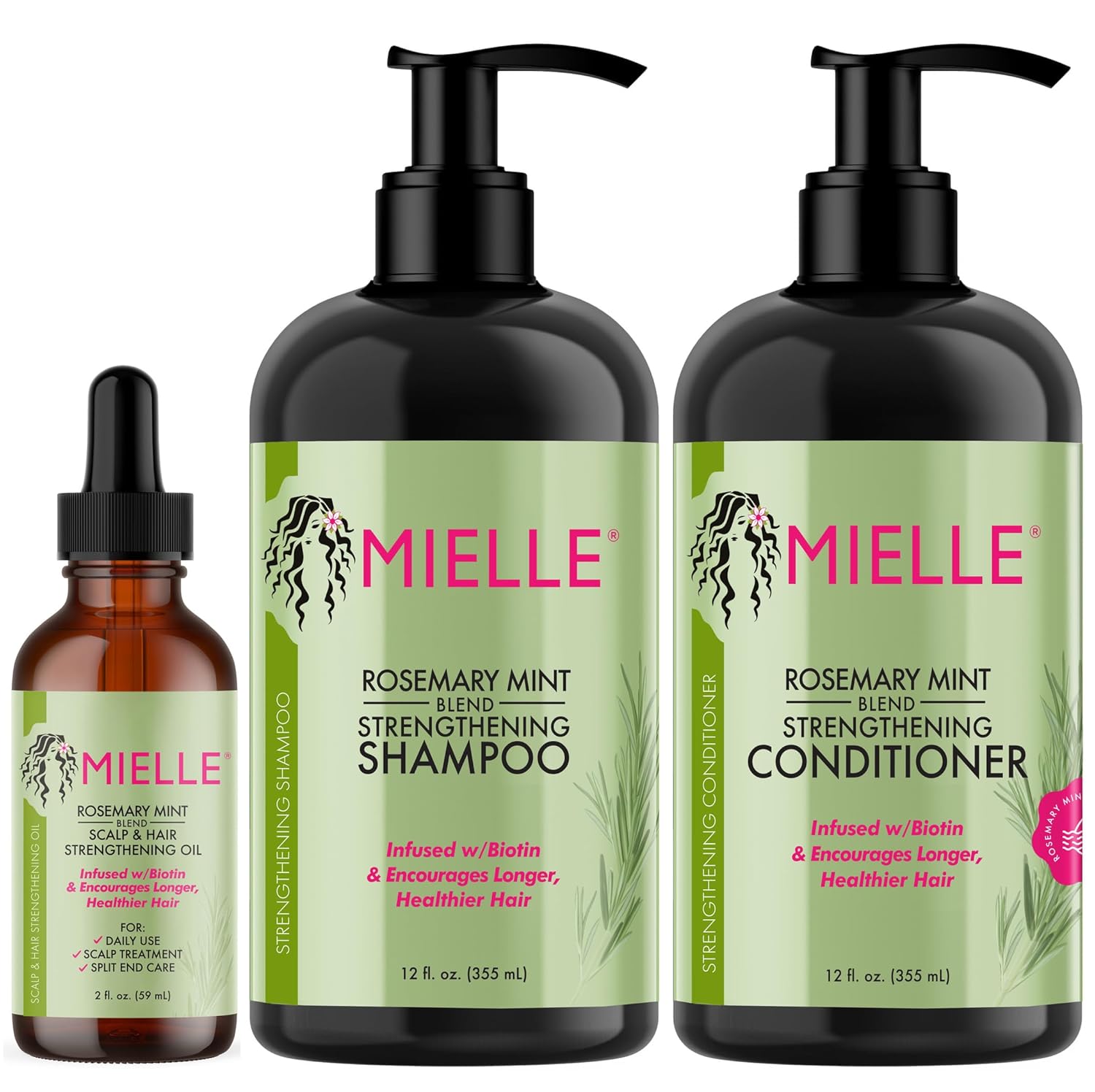 Amazon.com: Mielle Organics Paquete de fortalecimiento del cabello ...