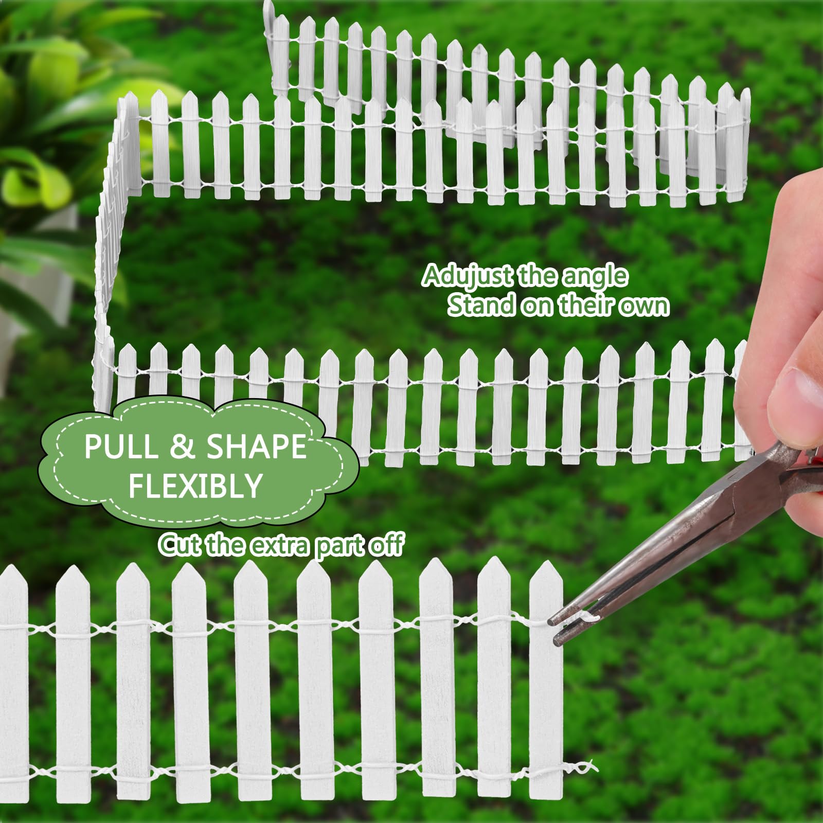 Snapklik.com : Kigley 6 Pcs 40 Inch Fairy Fence Wood Miniature Garden ...