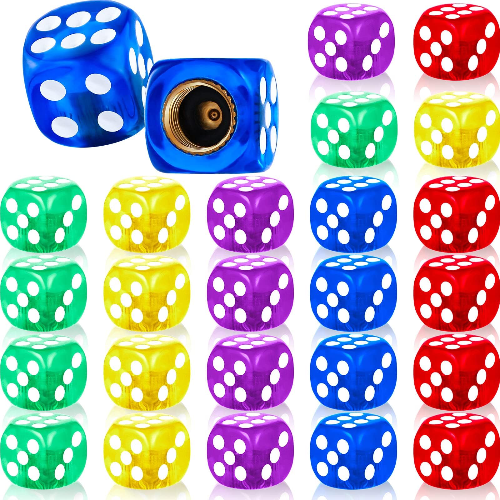 Amazon.com: 20 Pieces Dice Valve Cap Acrylic Dice Valve Stem Tyre Cap ...