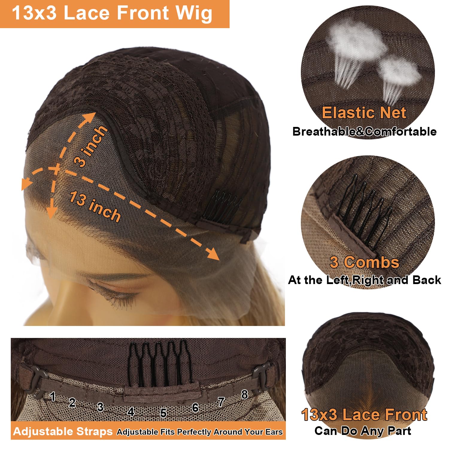 Snapklik.com : QD-Udreamy Light Brown Synthetic Lace Front Wigs For ...