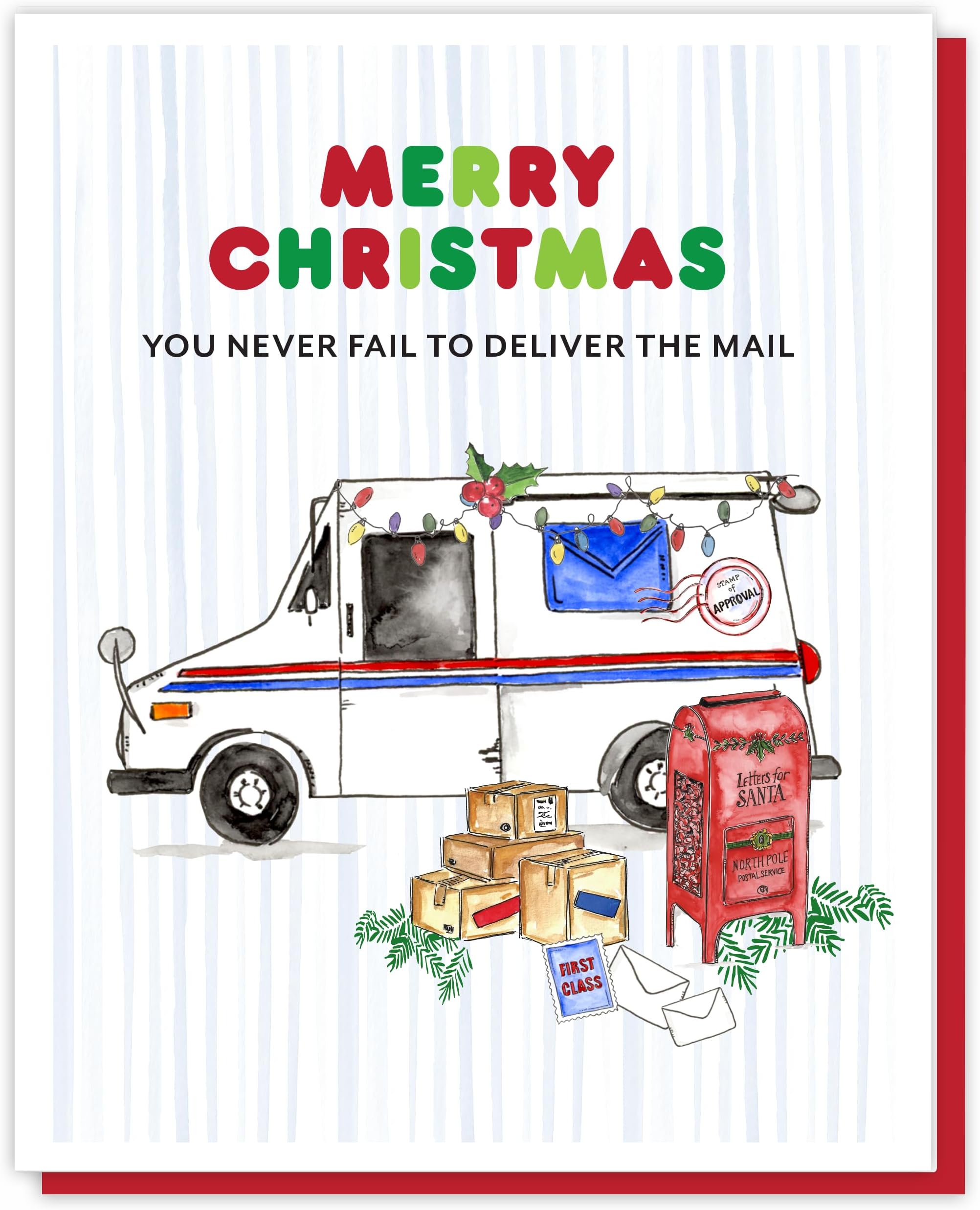 Amazon.com : Christmas Card for Mailman Thank You, Mail Carrier Holiday ...