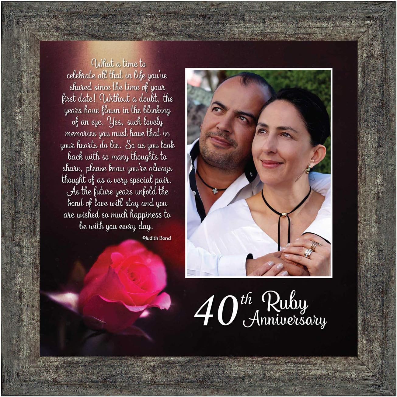 Amazon.com - Crossroads Home Décor 40th Anniversary Photo Frame, Ruby ...