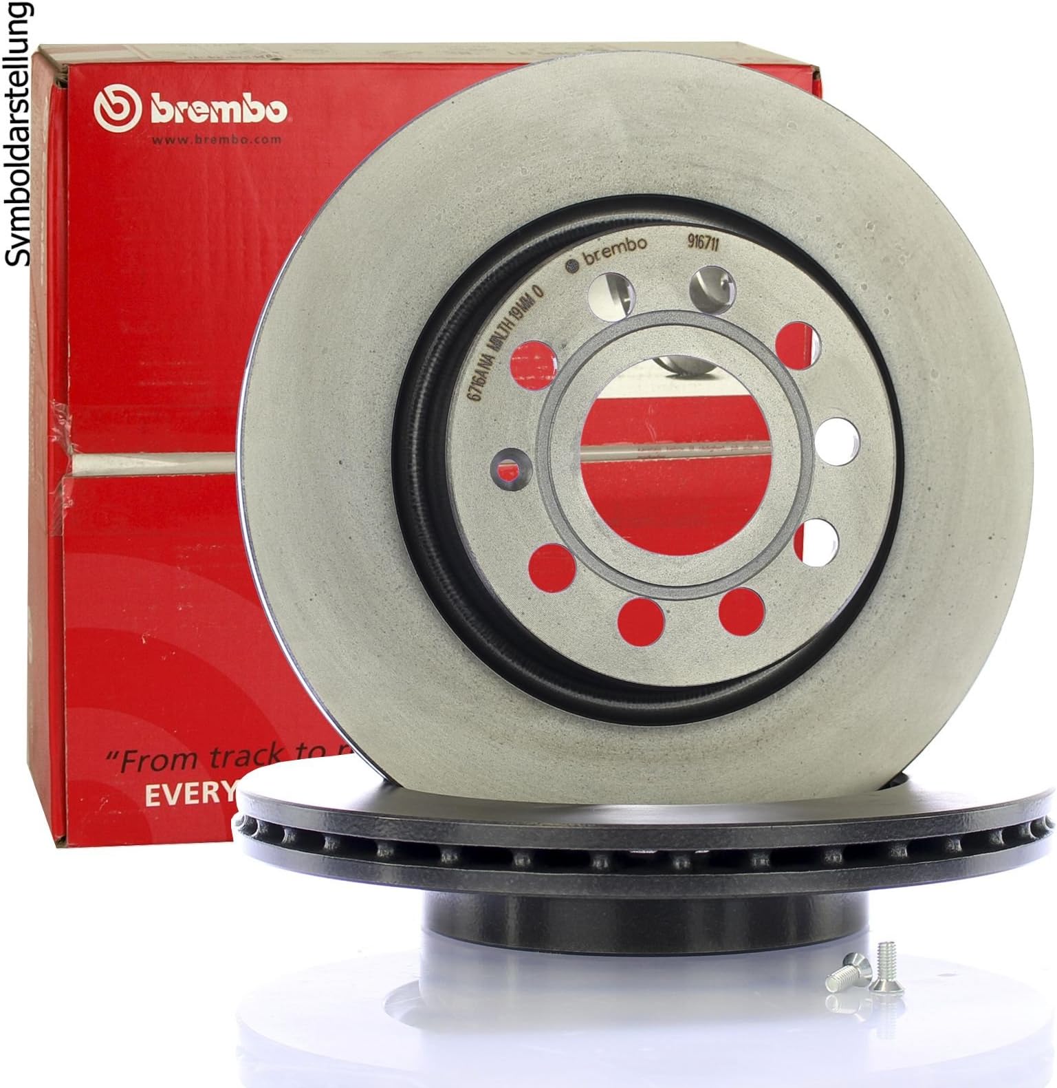 Amazon.com: Brembo 09.7226.11 UV Coated vented Front Brake Rotor TOYOTA ...