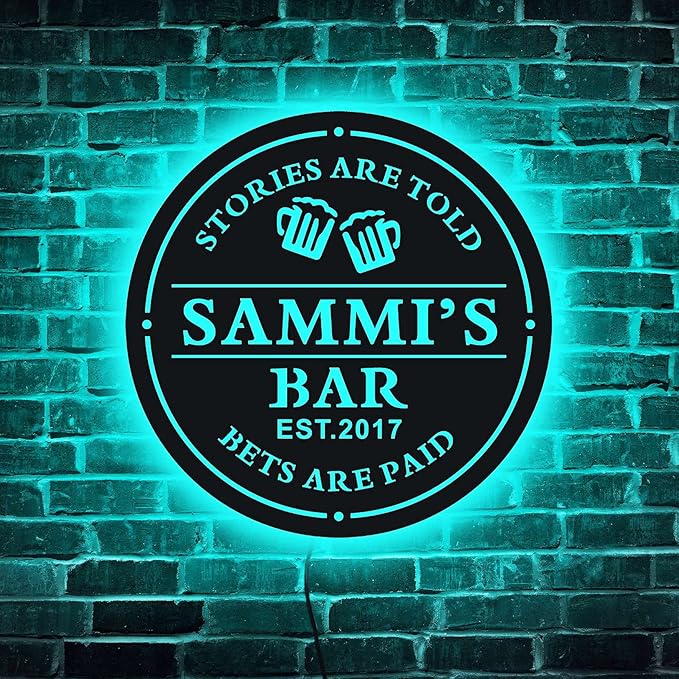 Home Bar LED Sign, Cocktail Bar Sign, Personalized Home Bar, LED Bar ...