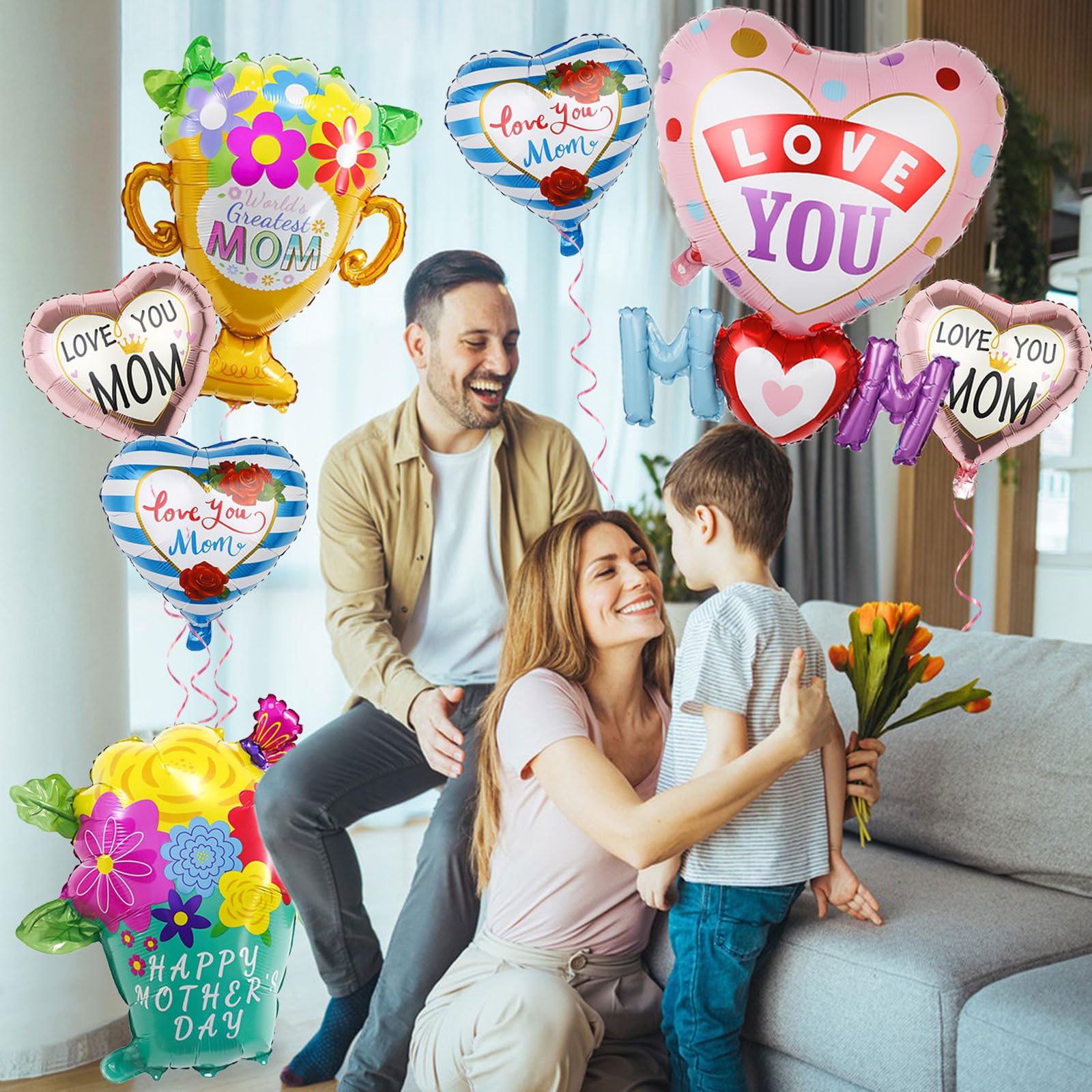 Snapklik.com : 7 Pieces Mothers Day Balloons 32 Inch Happy Mothers Day ...