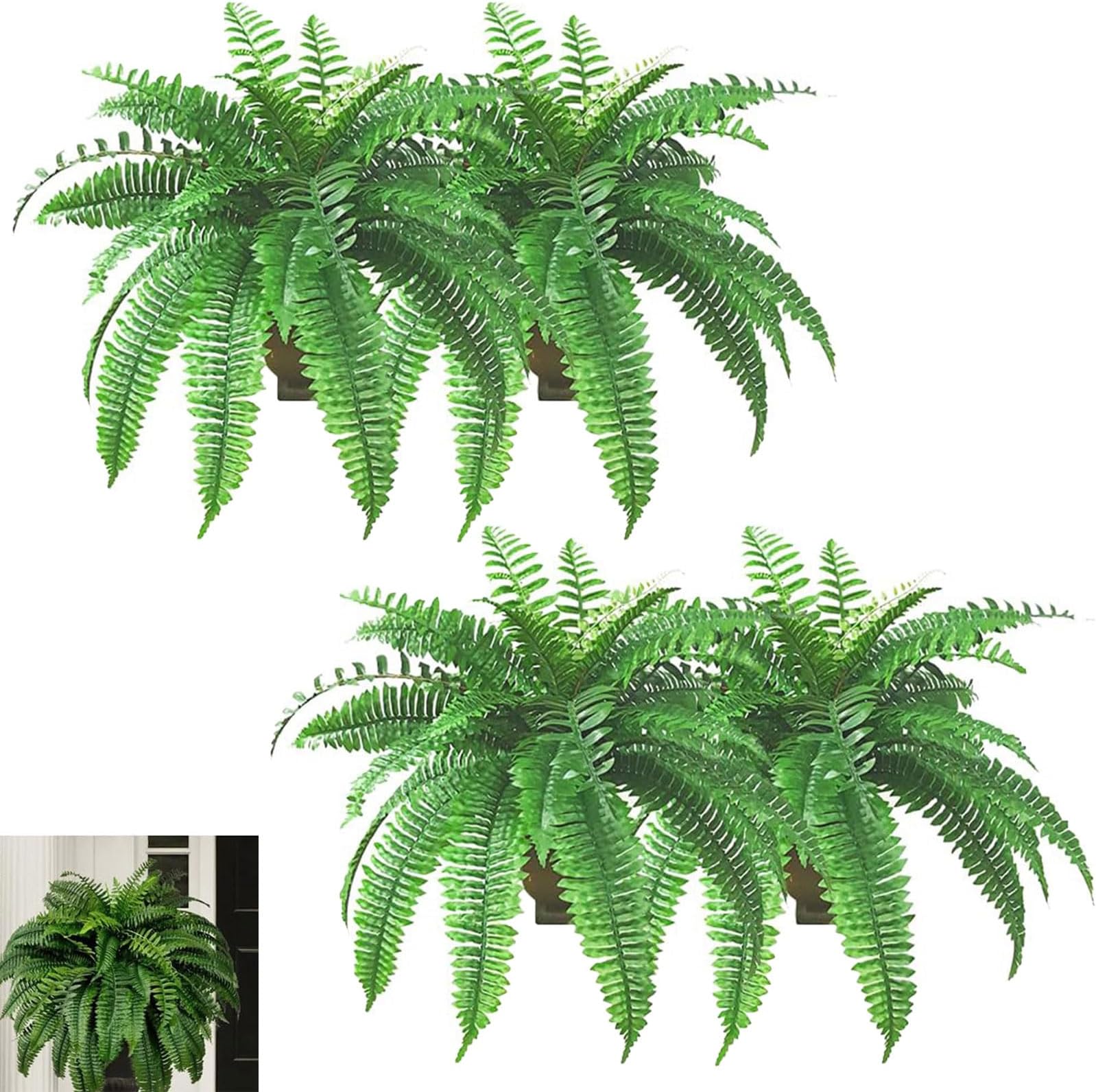 Amazon.com: hwqsad Uv Resistant Lifelike Artificial Boston Fern, Faux ...