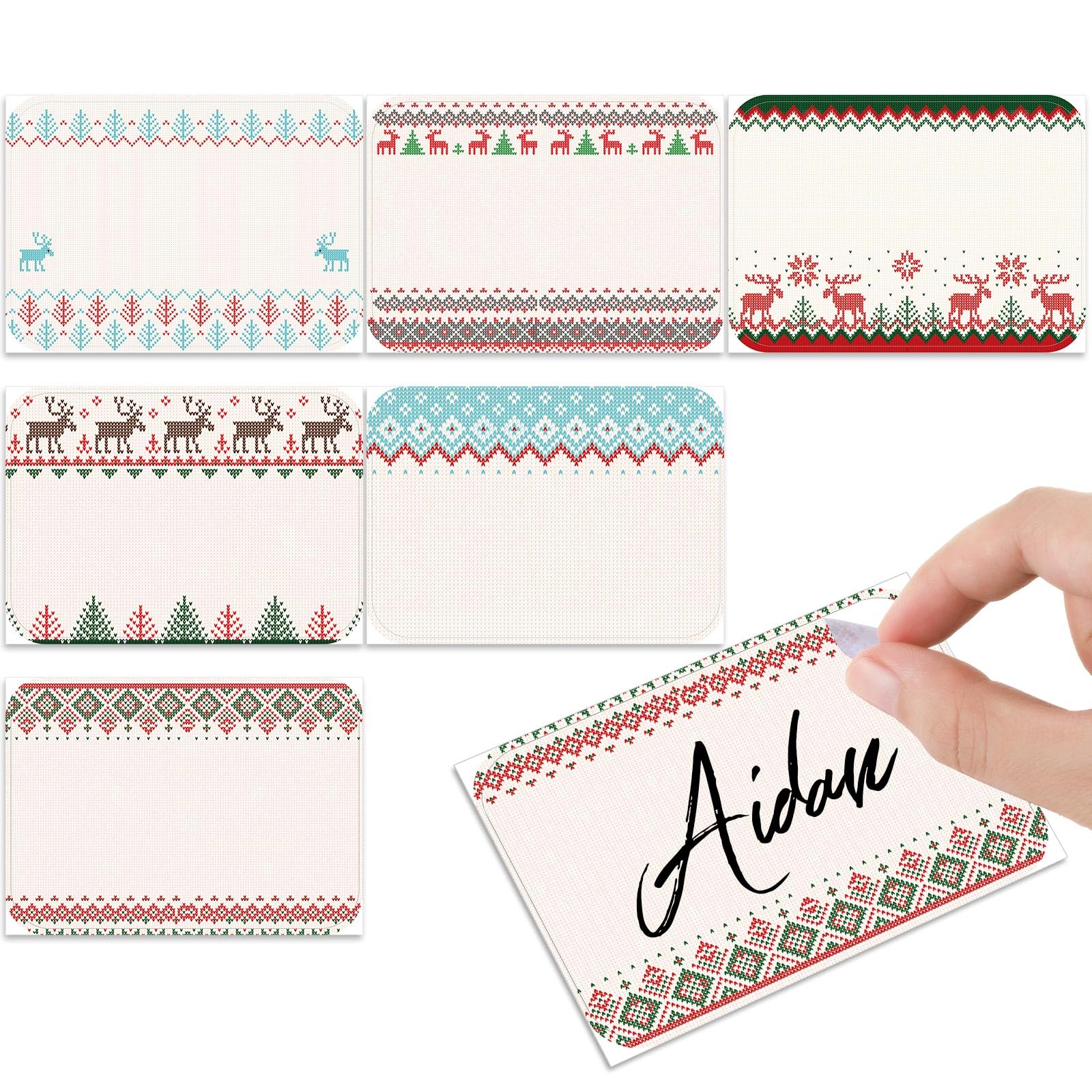 Snapklik.com : Engrowtic 240 Pcs Ugly Sweater Name Tags Stickers For ...