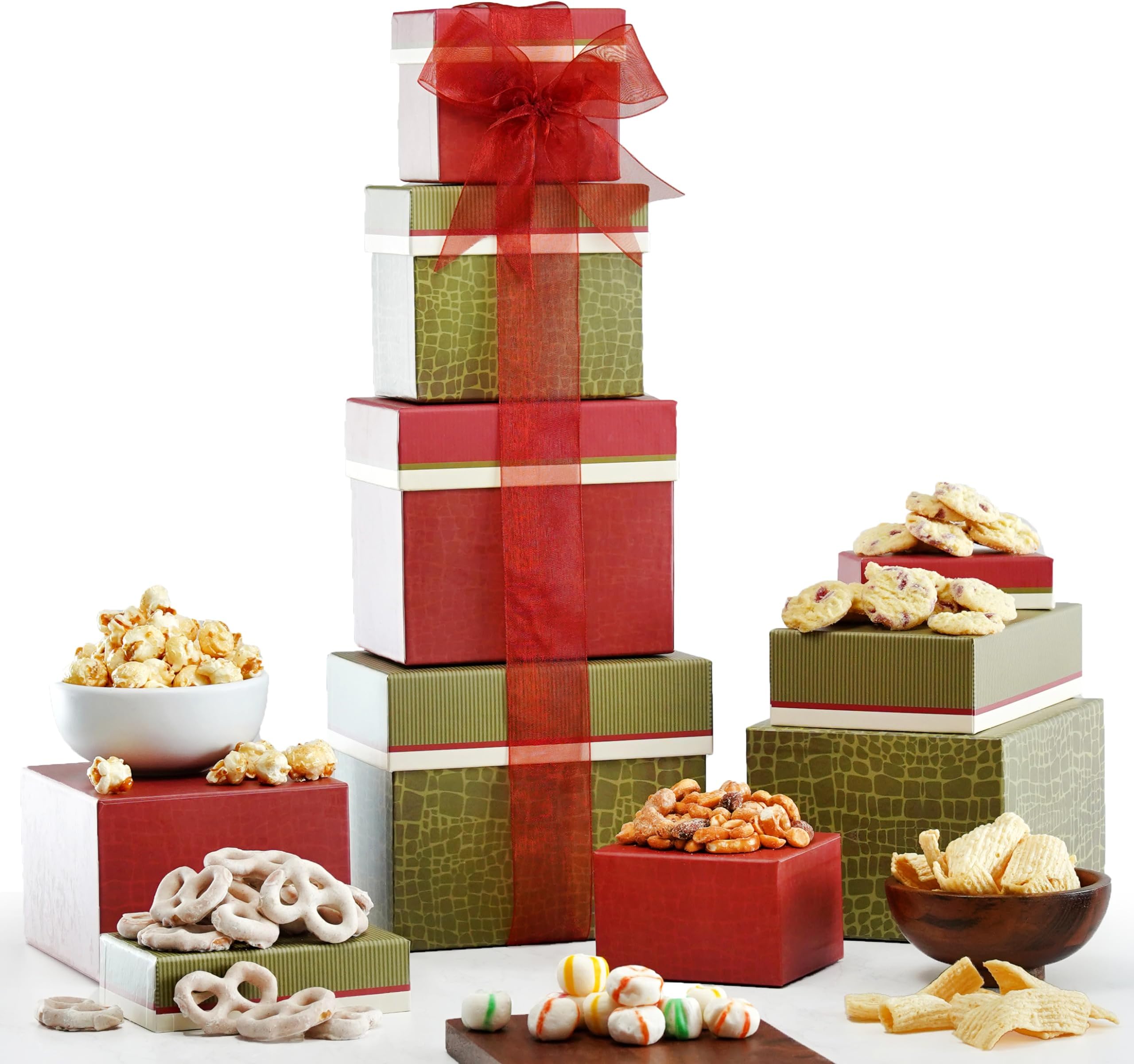 Amazon.com : Christmas Gift Basket Tower - with Dried Fruits & Nuts ...