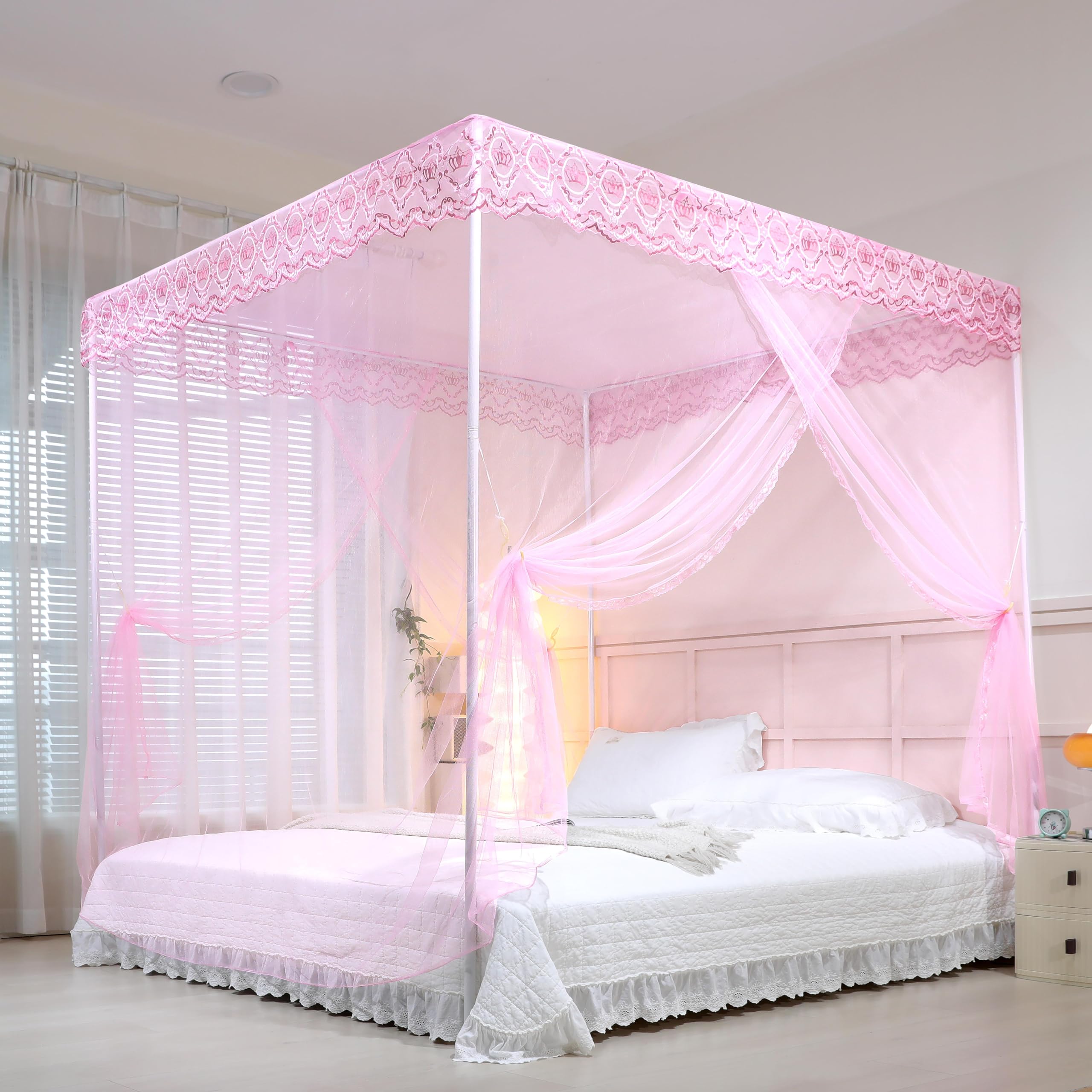 Amazon.com: naturetalk Bed Canopy, Princess Bed Curtain Net for Girls ...