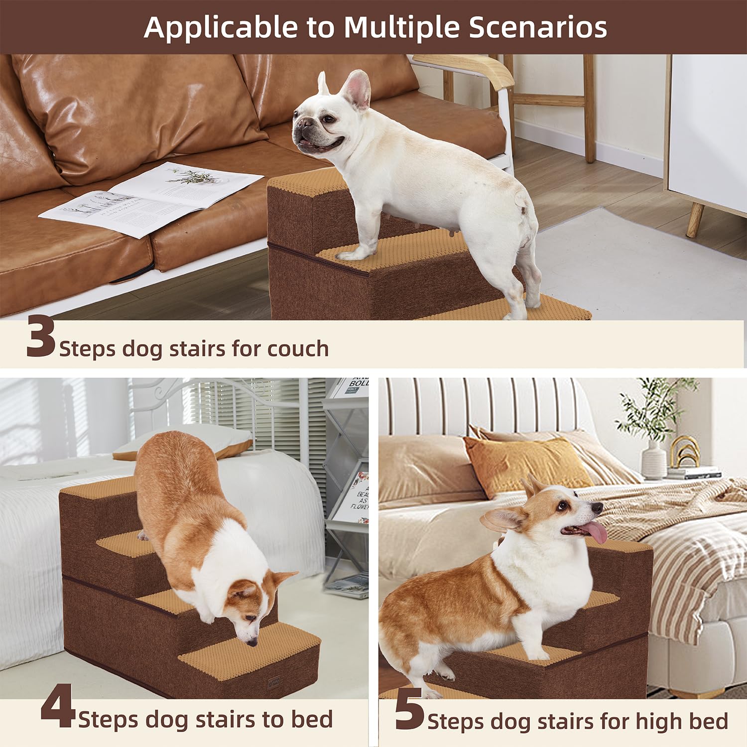 Snapklik.com : Pettycare Dog Stairs For Small Dogs - Foam Pet Steps For ...