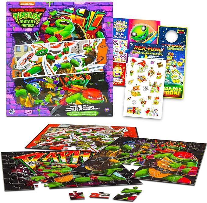 Amazon.com: Teenage Mutant Ninja Turtles Puzzle Sets for Kids - Bundle ...