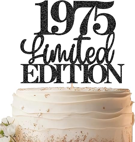 Amazon.com: EONNCNT Limited EDITION 1975 Cake Topper - Black Glitter ...