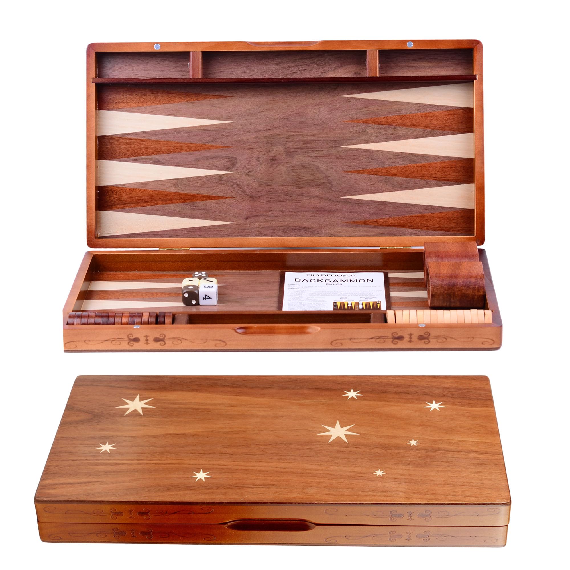 Syrace Wooden Inlaid Backgammon Set, Classic Backgammon Sets Strategy ...