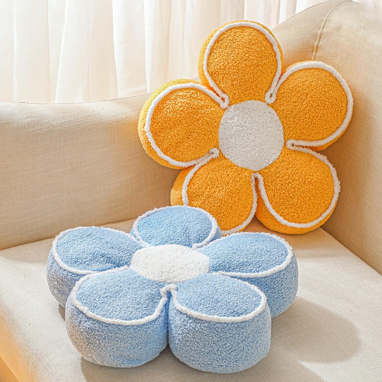 Amazon.com: Menkxi 2 Pcs Cute Flower Throw Pillow Large Preppy Daisy ...