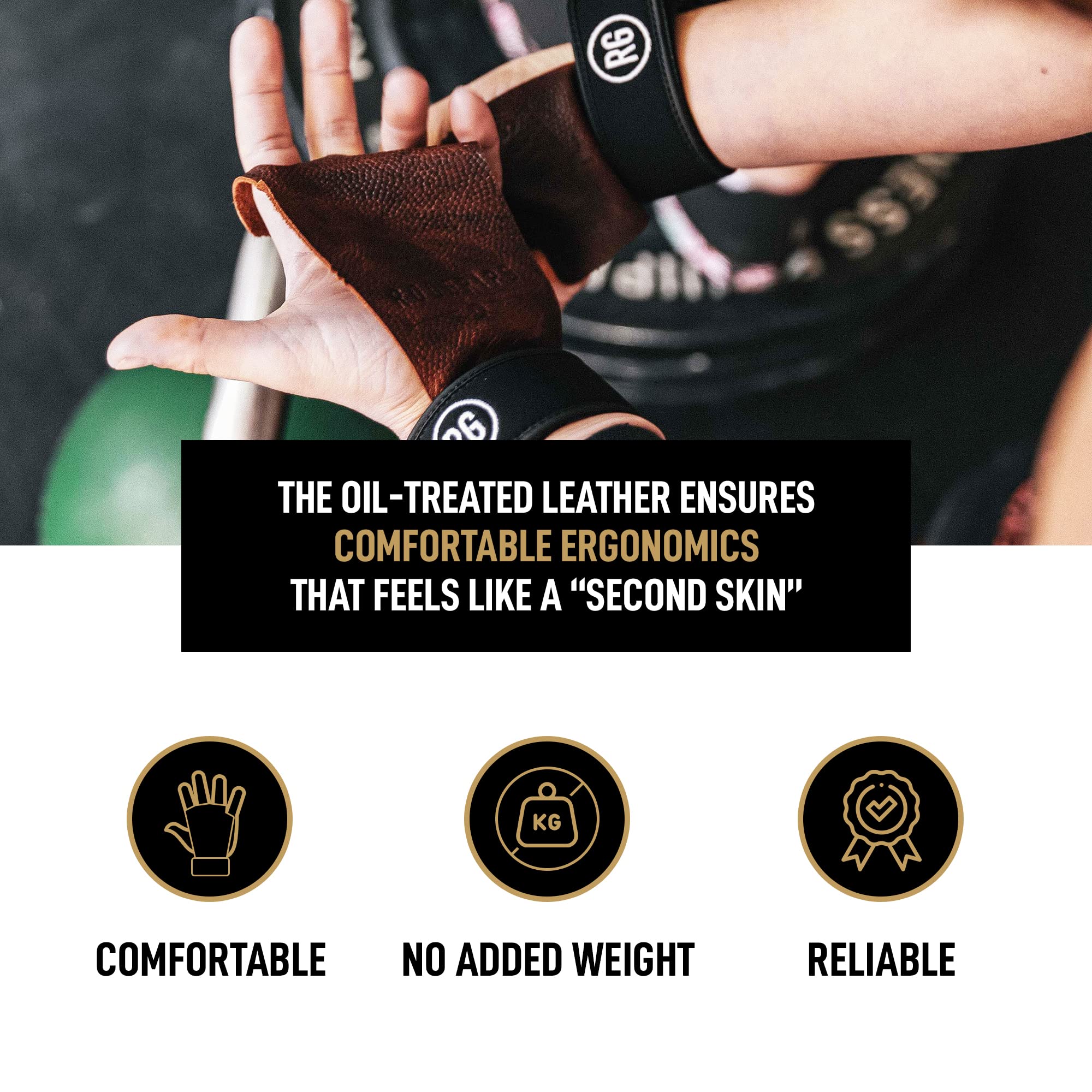 Snapklik.com : RooGrips 3 Finger Premium Leather Hand Grips For ...