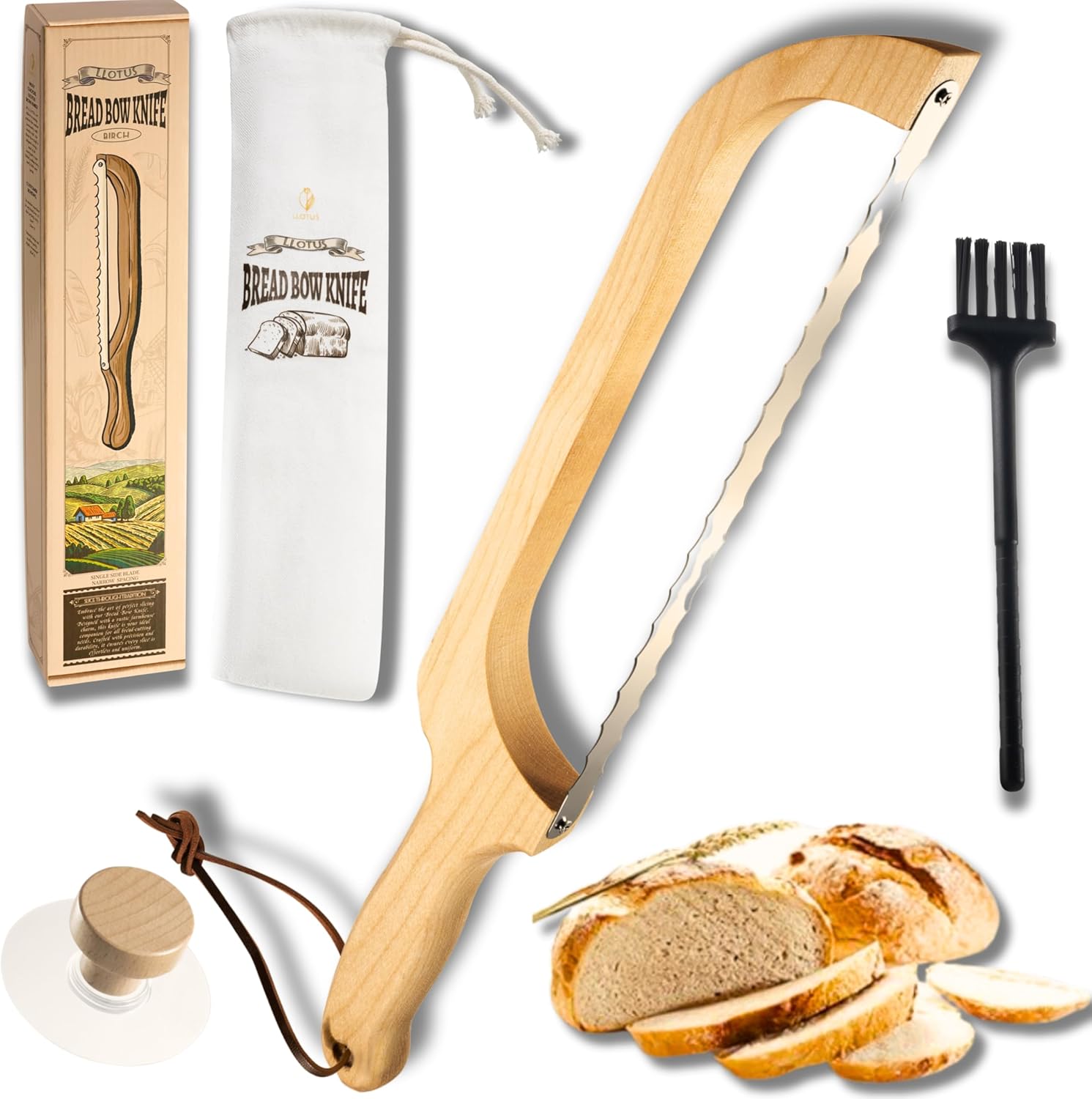 Amazon.com: Double-Edged Bread Knife Package Slicer for Sourdough Bread ...