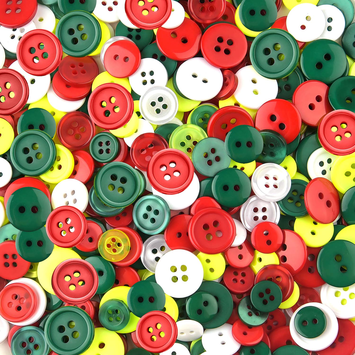 TUPARKA 310 Pcs Craft Buttons Mixed Colour Resin Round Buttons for DIY ...