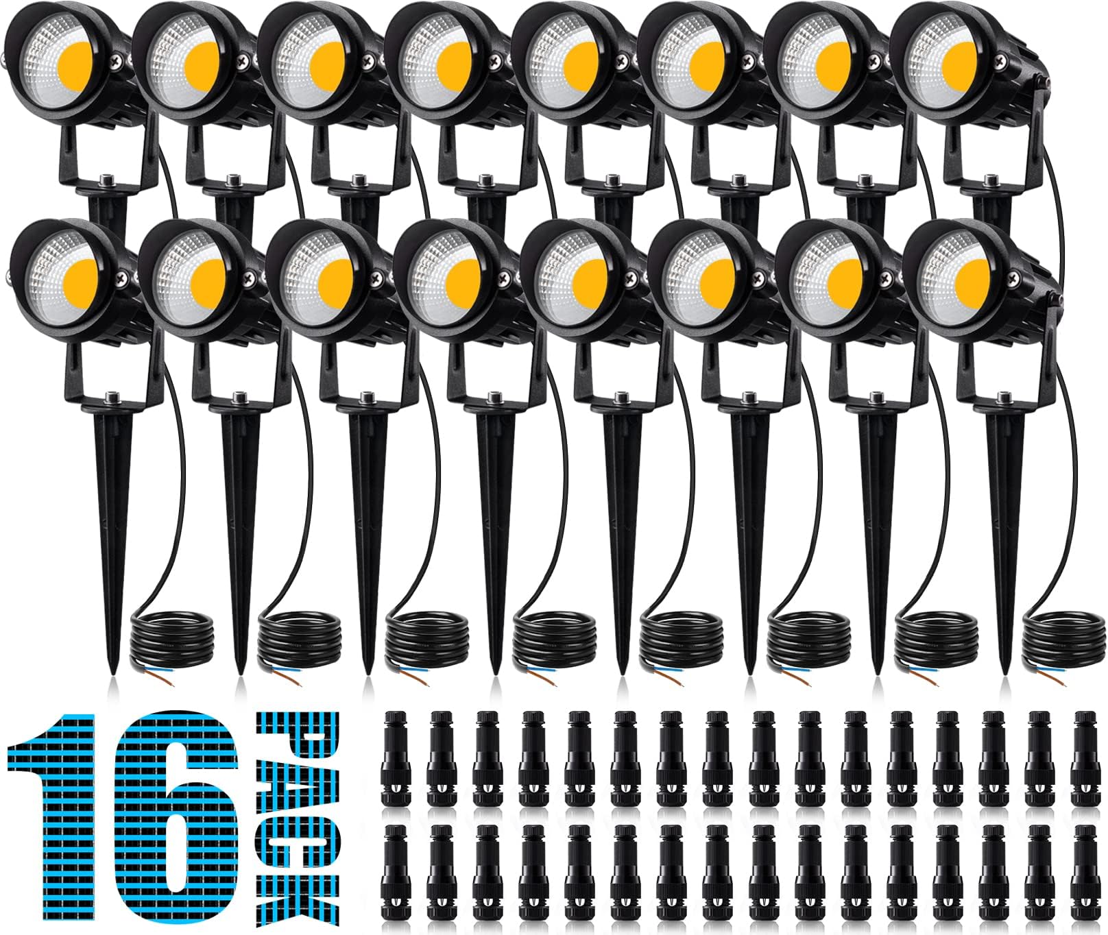 SUNVIE 12W Low Voltage LED Landscape Lights with Connectors, Outdoor ...