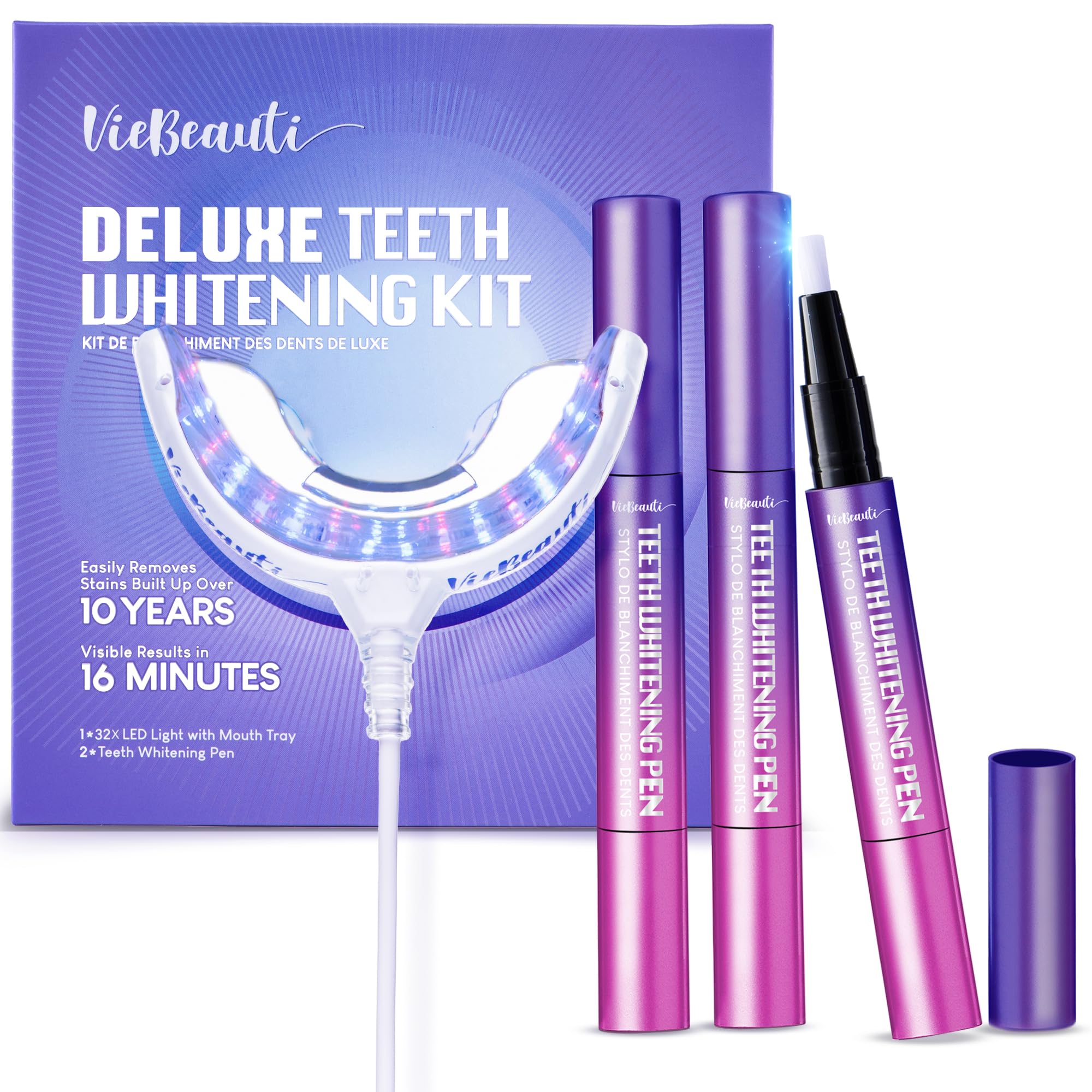 Amazon.com: Teeth Whitening Kit with Gel Pen: 30X LED Accelerator Light ...