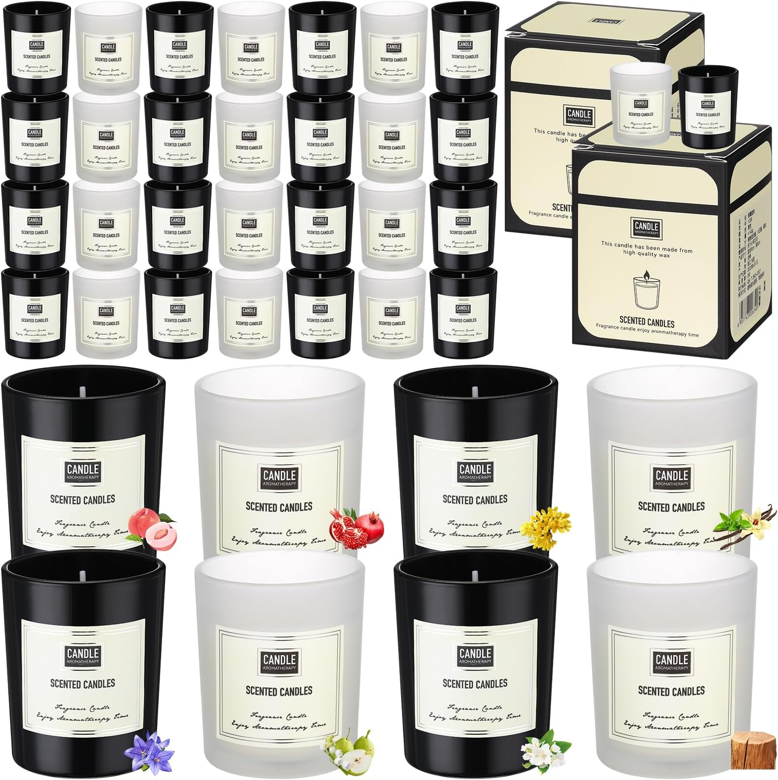 Amazon.com: Threlaco 72 Pcs Scented Candles Bulk Home Aromatherapy ...