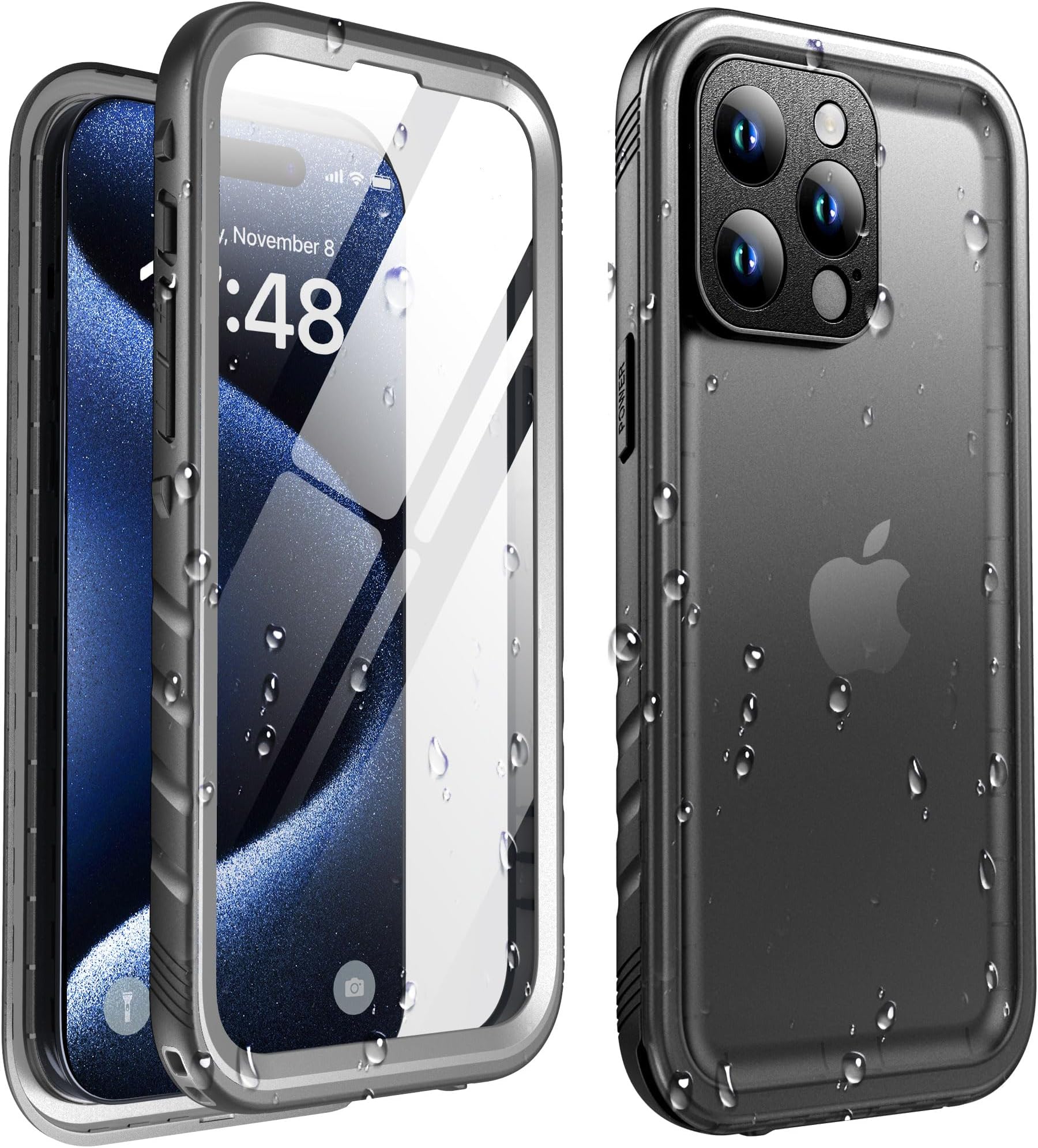 Amazon.com: Cozycase for iPhone 15 Pro Waterproof Shockproof Dustproof ...