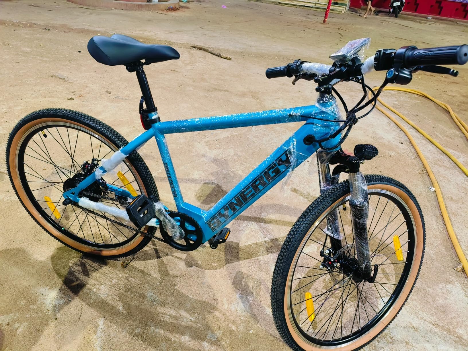 SYNERGY S4 27.5 Premium Luxury Electric Bicycle with LCD Display Tan ...