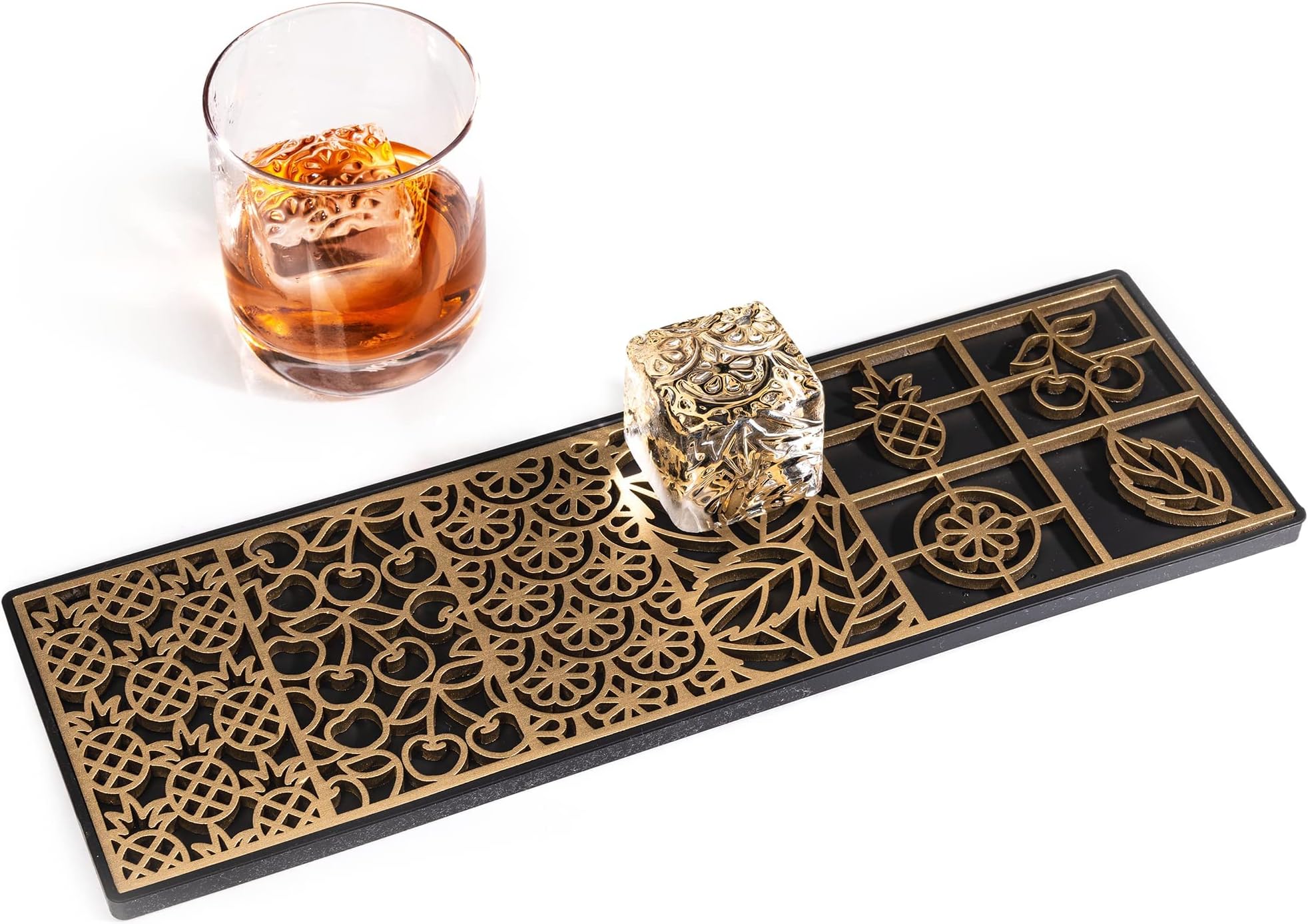 Amazon.com: Ice Stamp Tray for Cocktails & Whiskey - Brass Ice Cube ...