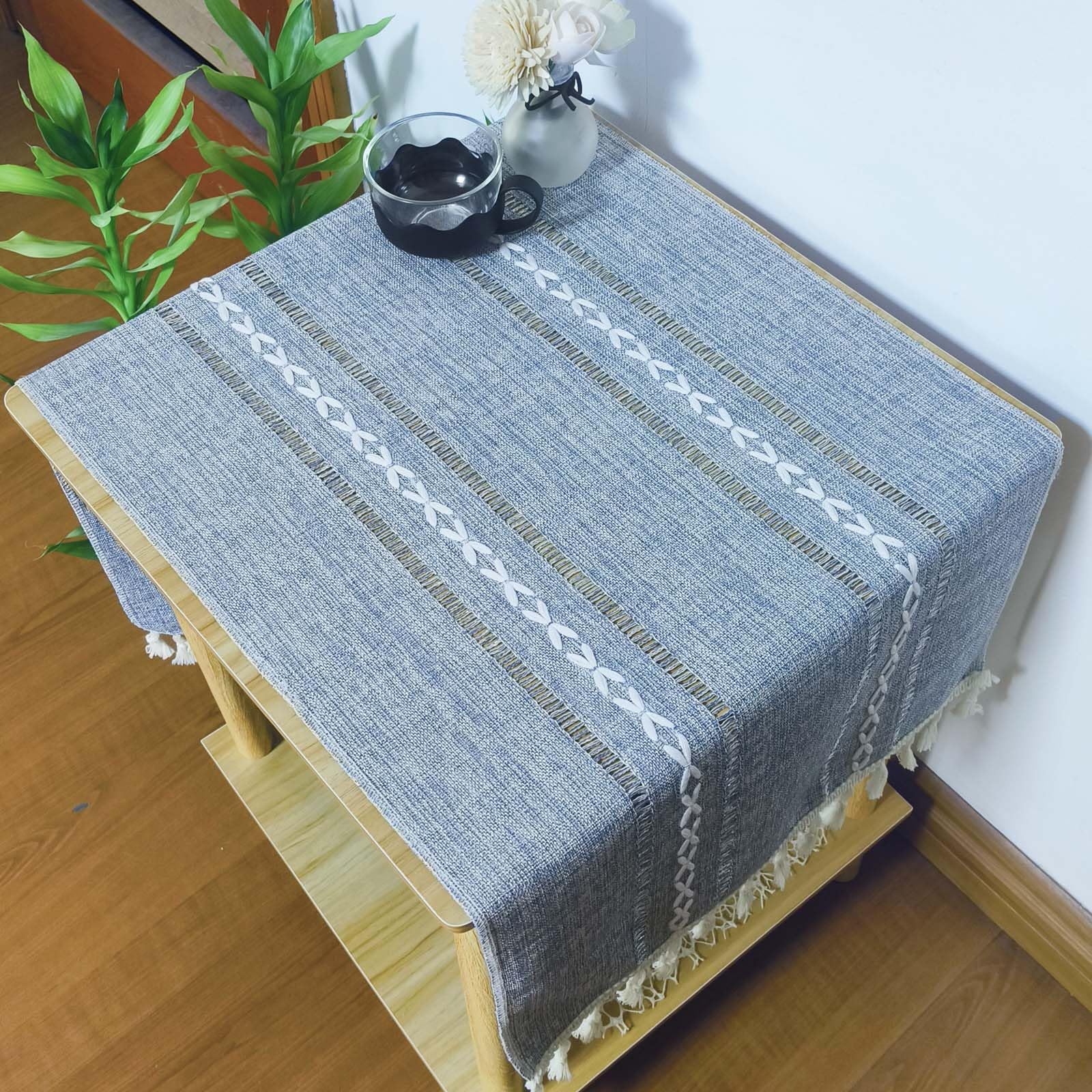 Amazon.com: TheoZemica Bedside Tablecloth for Nightstand Tassel Table ...