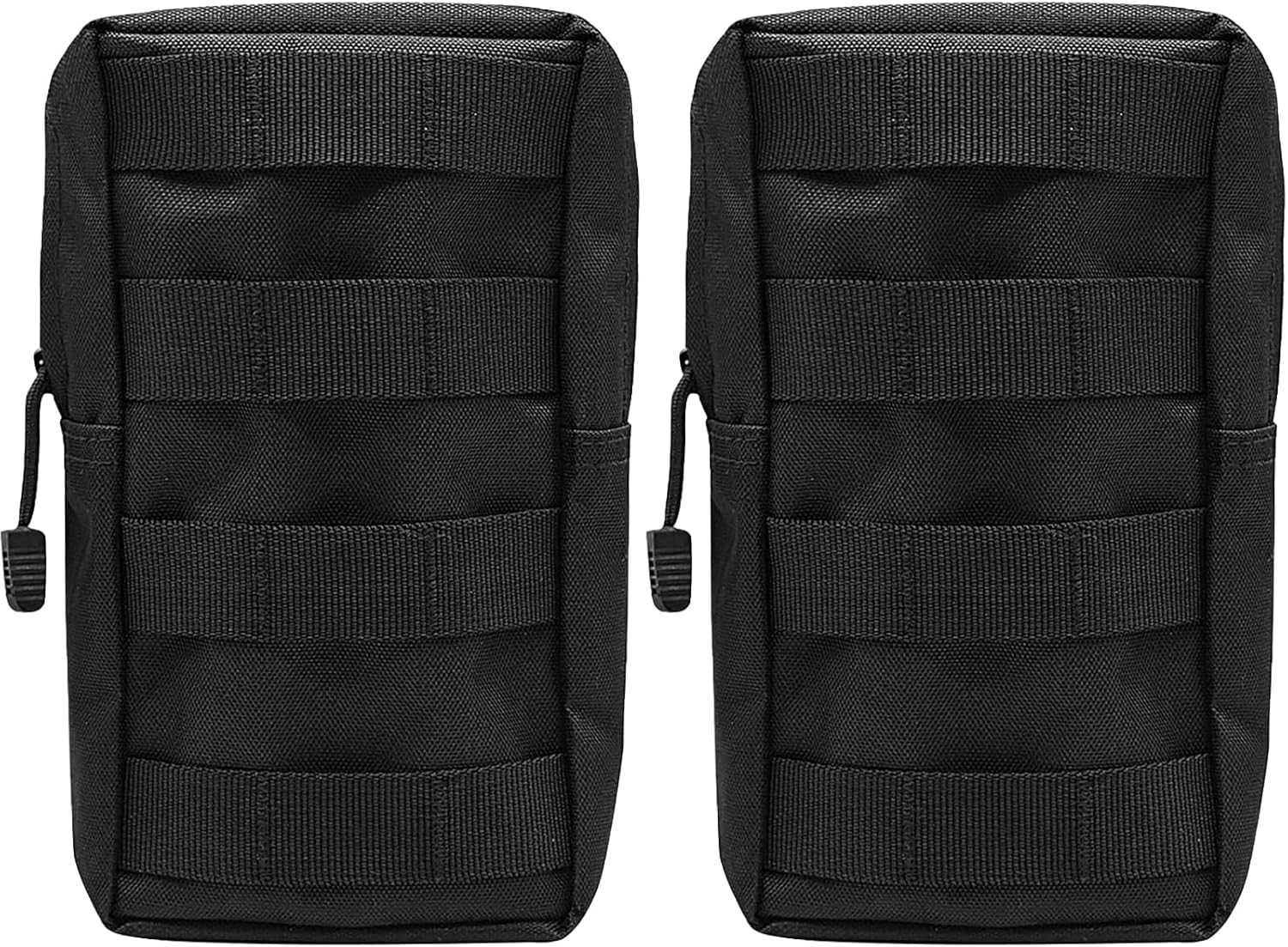 2 Pcs Tactical Molle Pouches Black Waterproof Portable Small Military ...