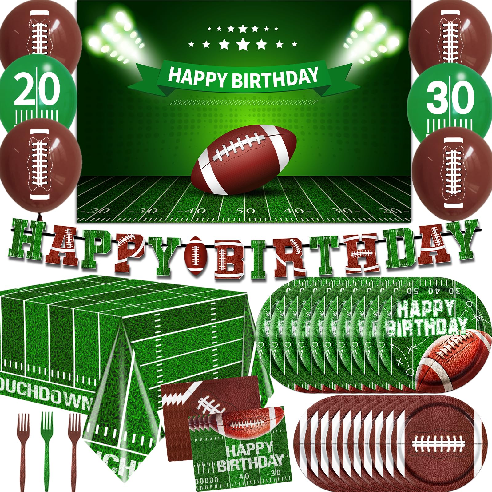Amazon.com: Football Party Supplies,Football Plates and Napkins ...