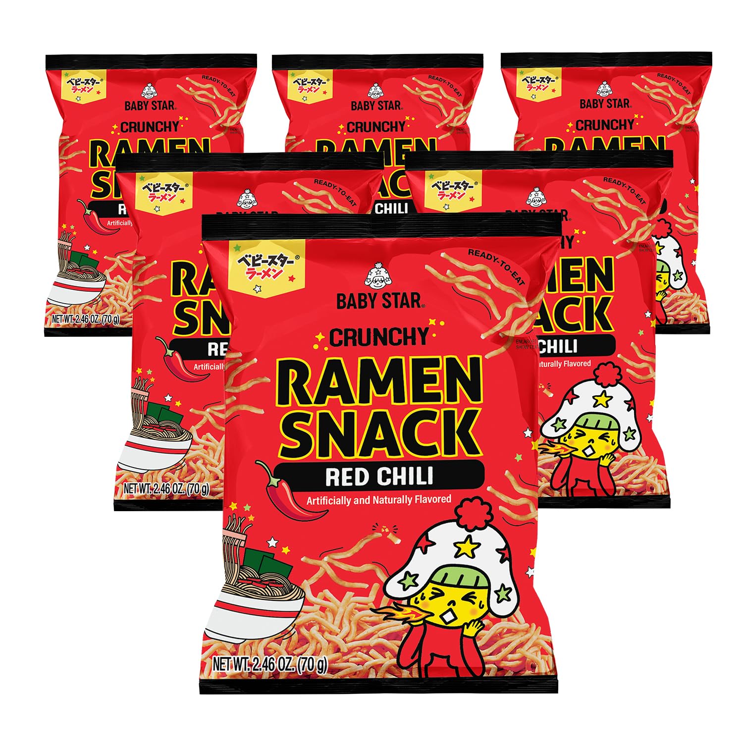 Amazon.com: Baby Star Crunchy Ramen Snack Tiny (Red Chili) : Baby