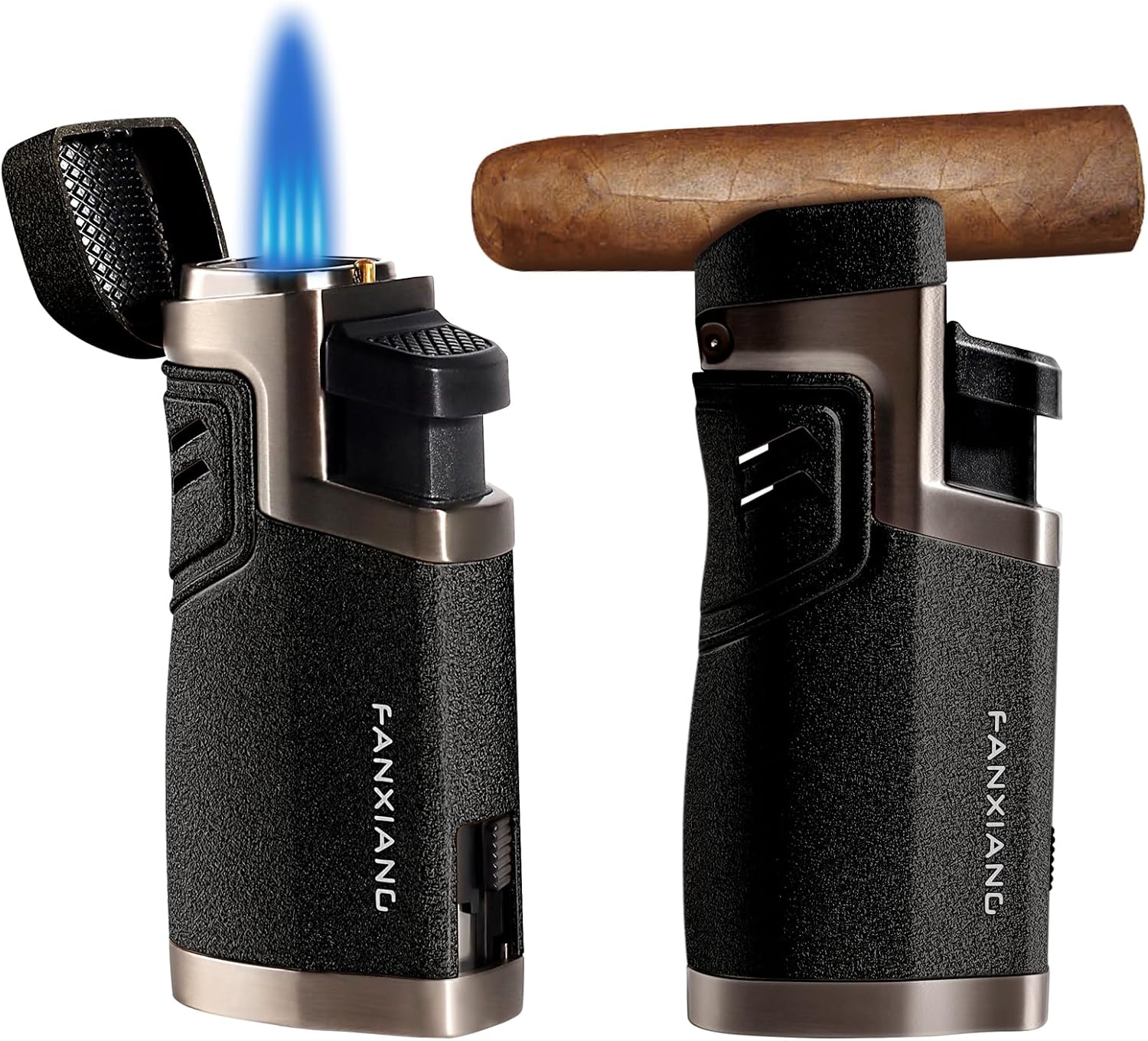 Amazon.com: Torch Lighter Cigar Lighter Quadruple Flame Butane ...