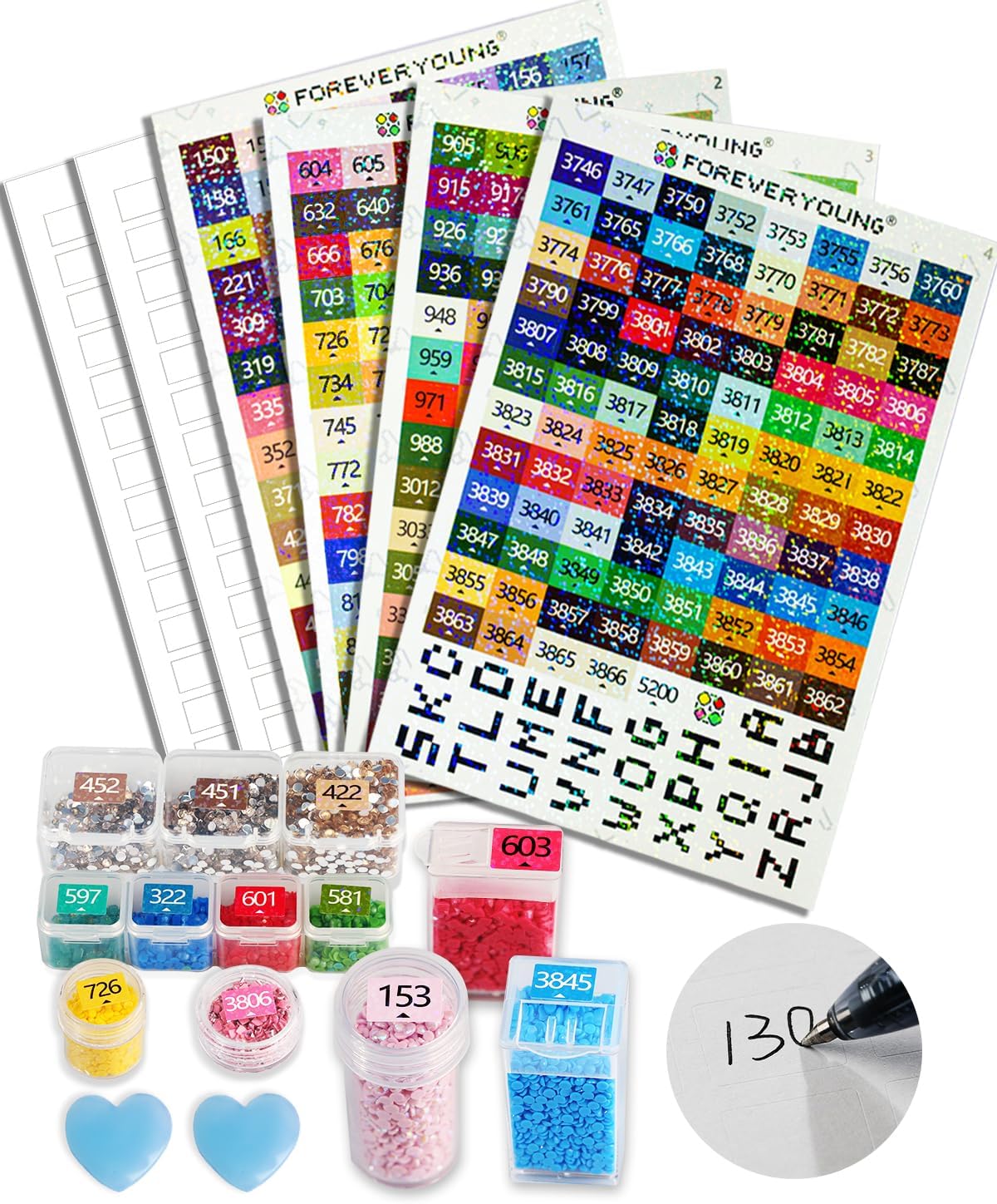 Amazon.com: foreveryoung Glitter Diamond Painting Labels Diamond Art ...