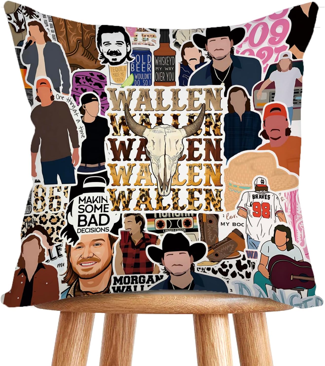 Amazon.com: SUNFYCN Vintage Wallen Western Cowboy Album Inspired Pillow ...