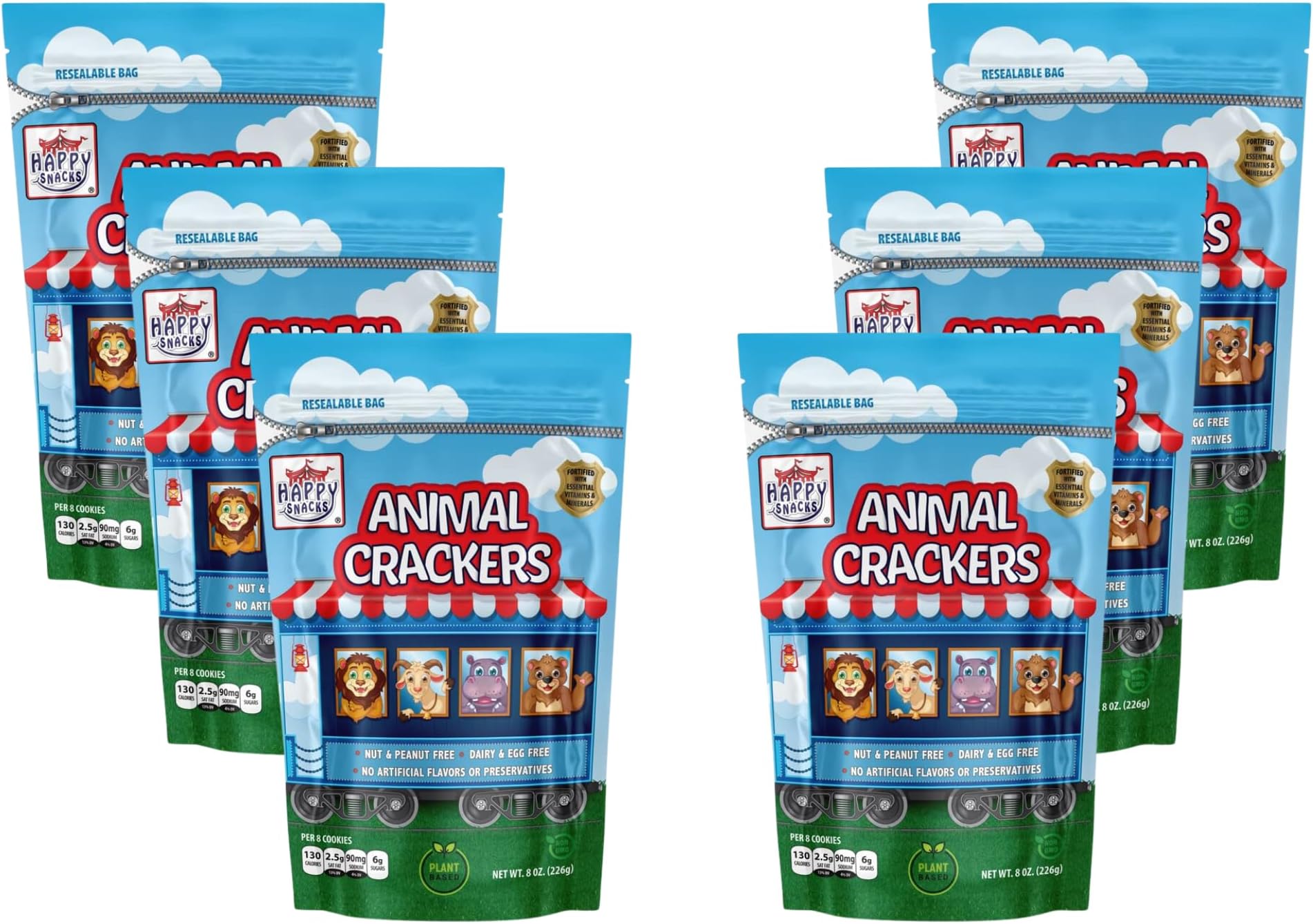 Amazon.com : Happy Snacks Animal Crackers - Non GMO, Plant Based ...